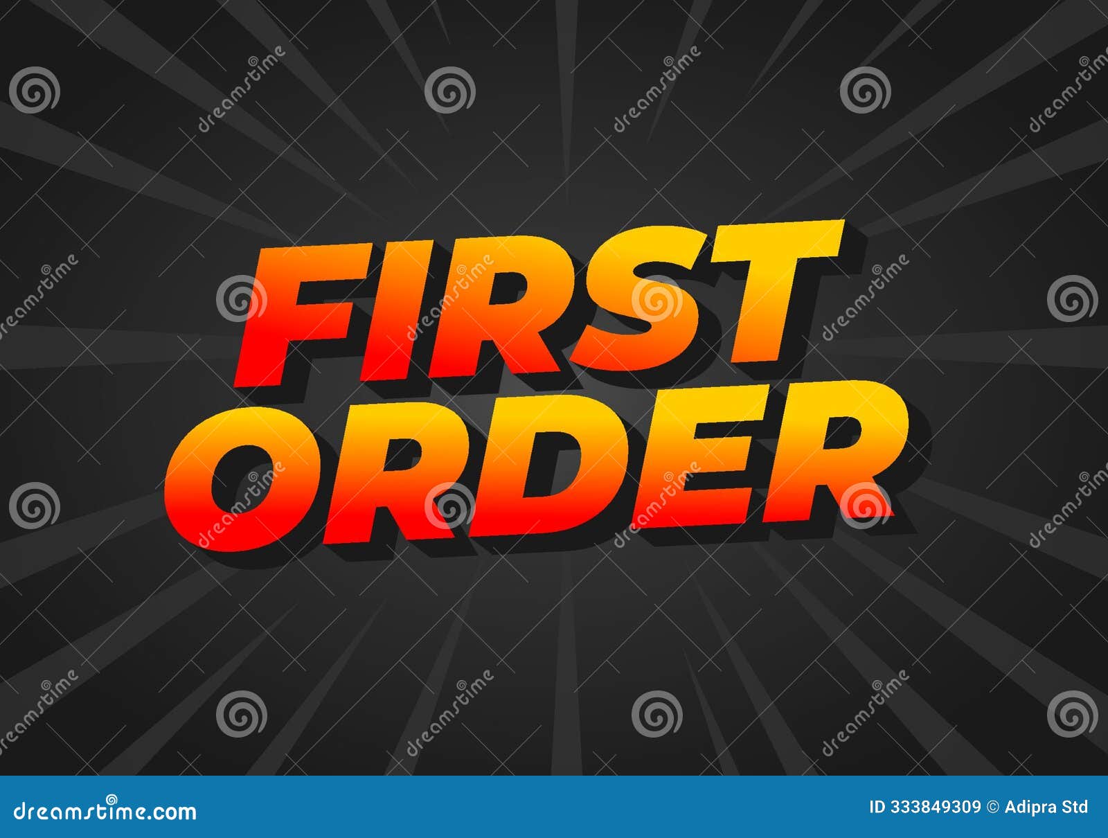 First Order. Text Effect in 3D Style with Modern Colors Stock Vector ...