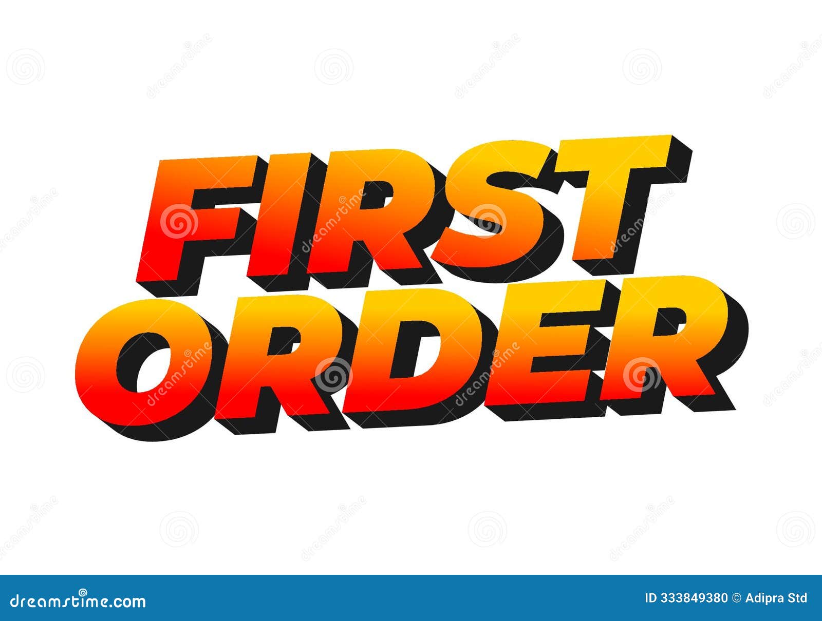 First Order. Text Effect in 3D Style with Modern Colors Stock Vector ...