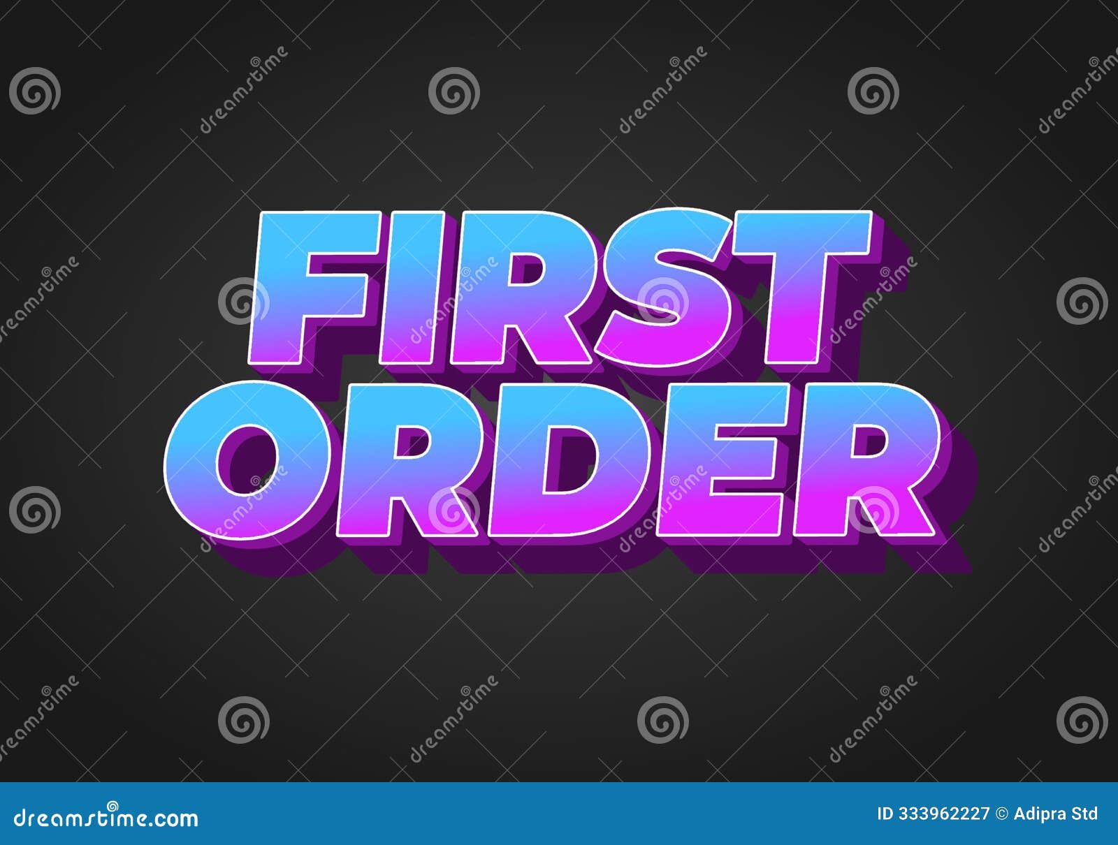 First Order. Text Effect in 3D Style with Modern Colors Stock ...