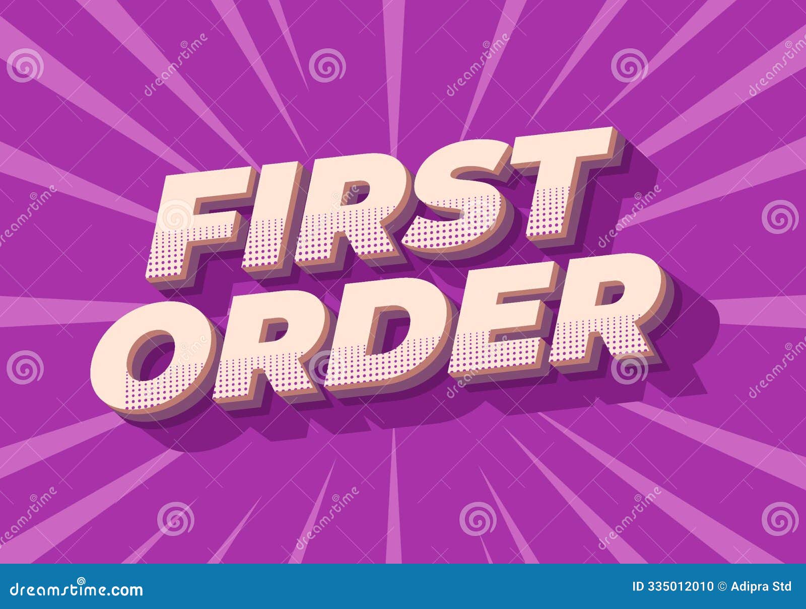 First Order. Text Effect in 3D Style with Modern Colors Stock ...