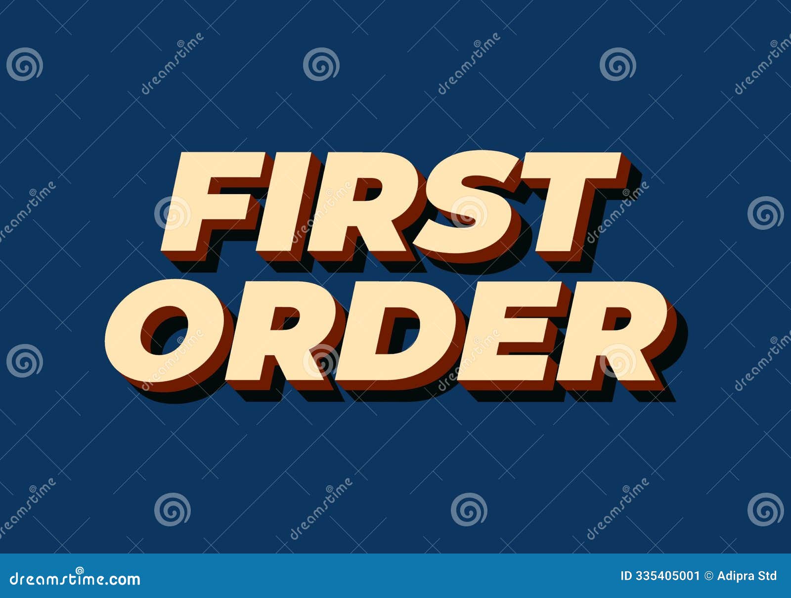 First Order. Text Effect in 3D Style with Modern Colors Stock ...