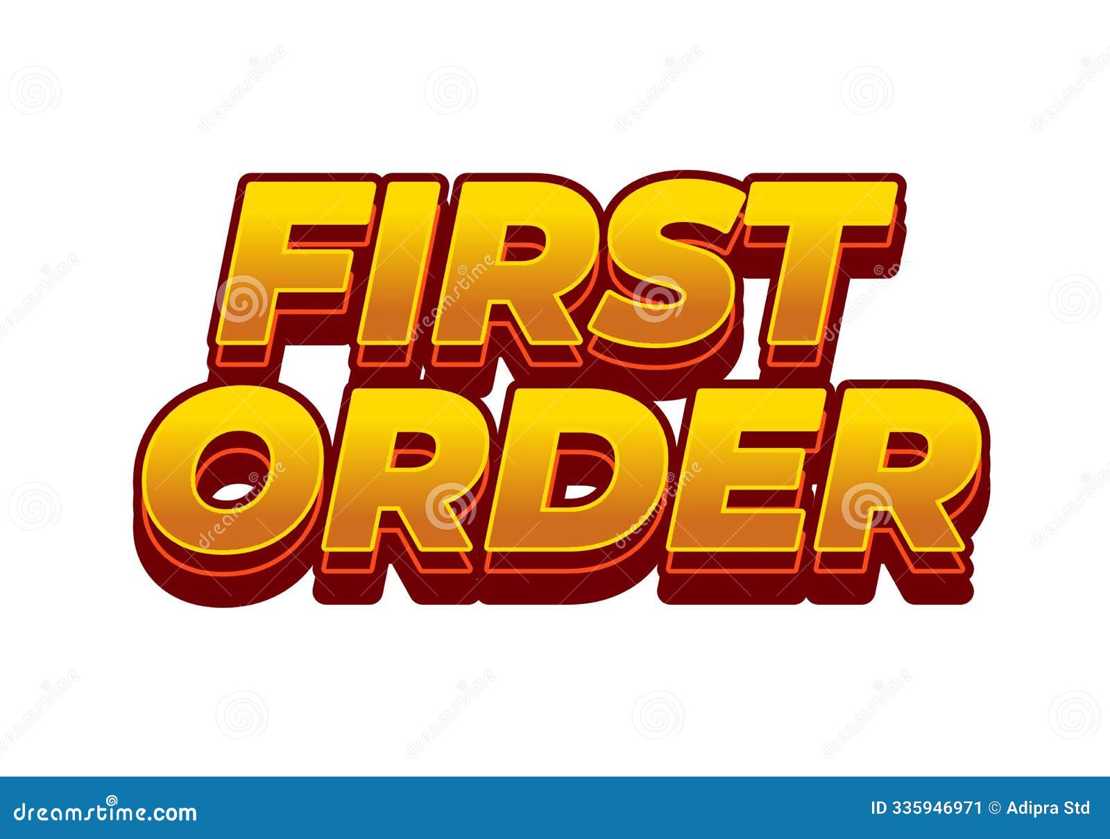 First Order. Text Effect in 3D Style with Modern Colors Stock ...