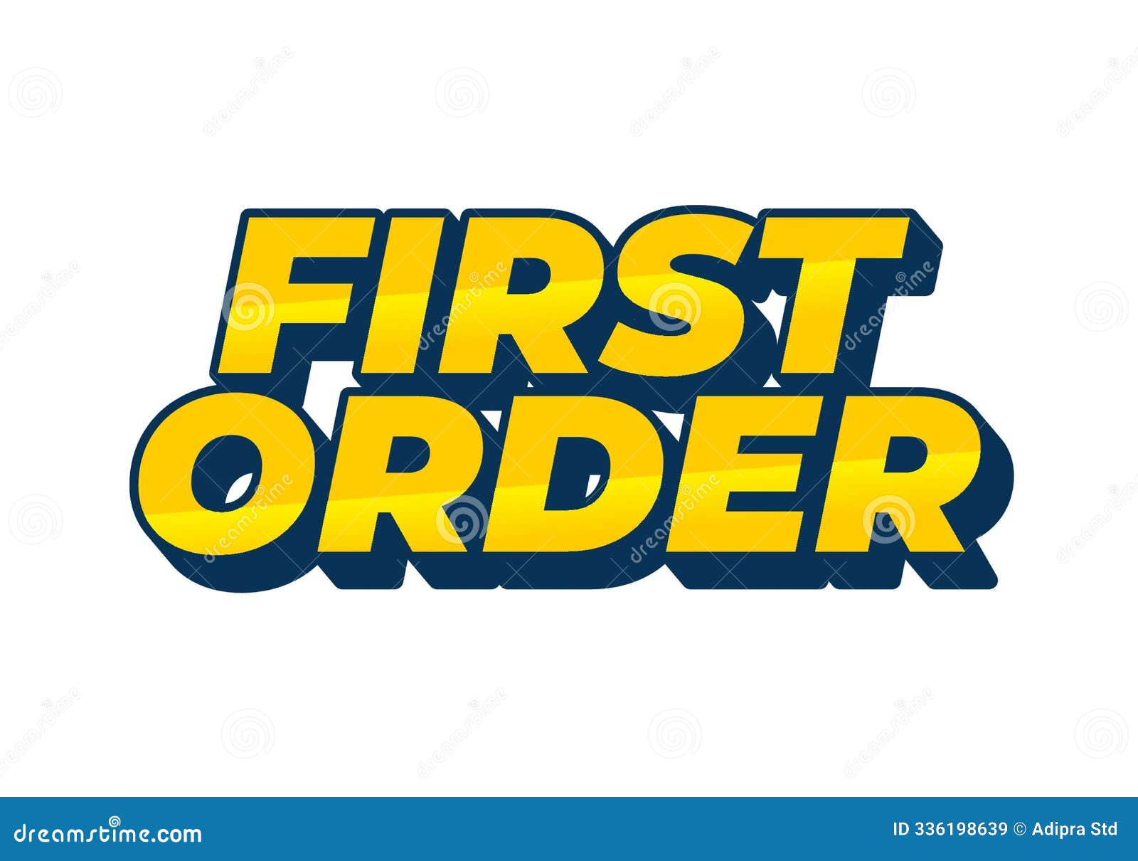First Order. Text Effect in 3D Style with Modern Colors Stock ...