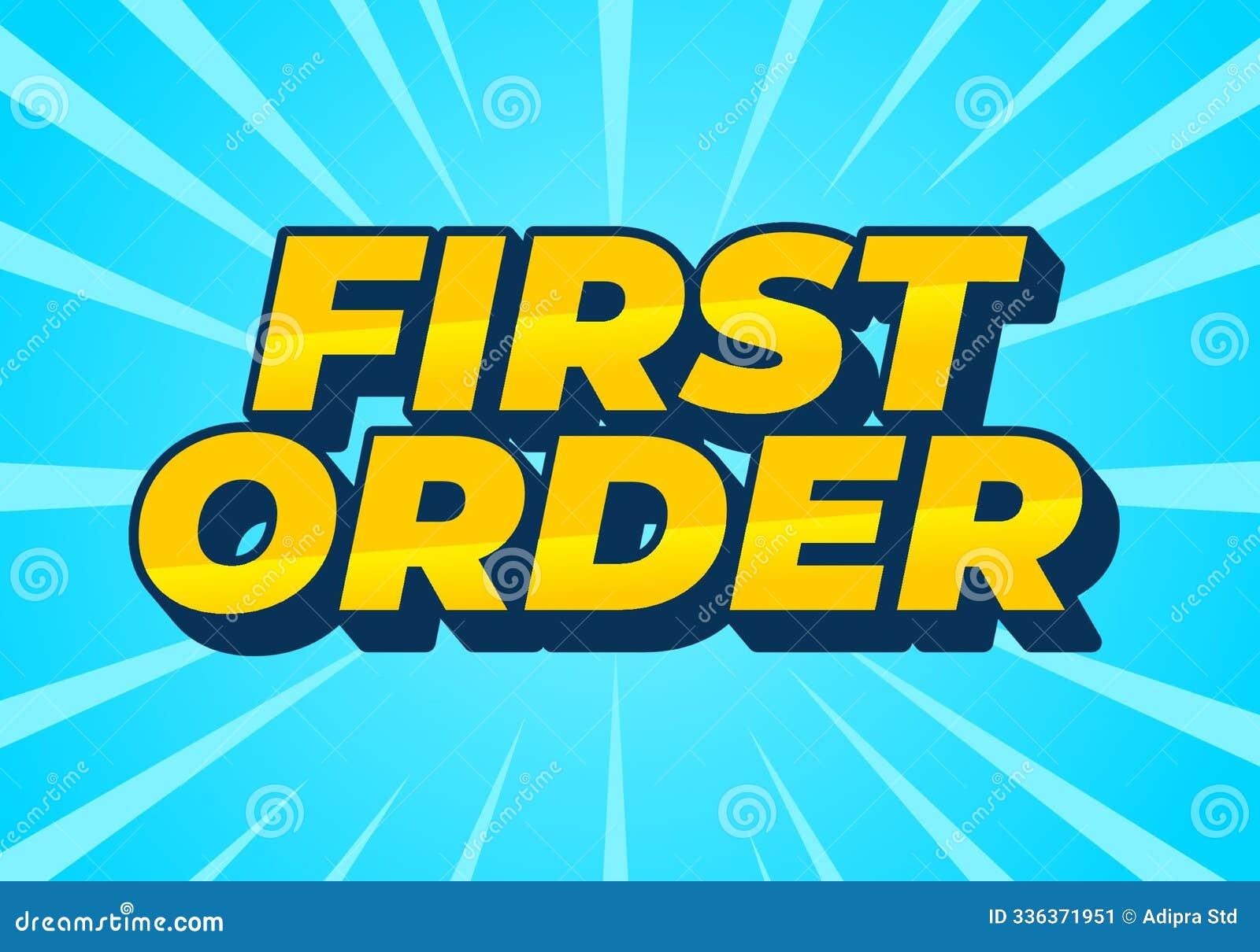 First Order. Text Effect in 3D Style with Modern Colors Stock ...