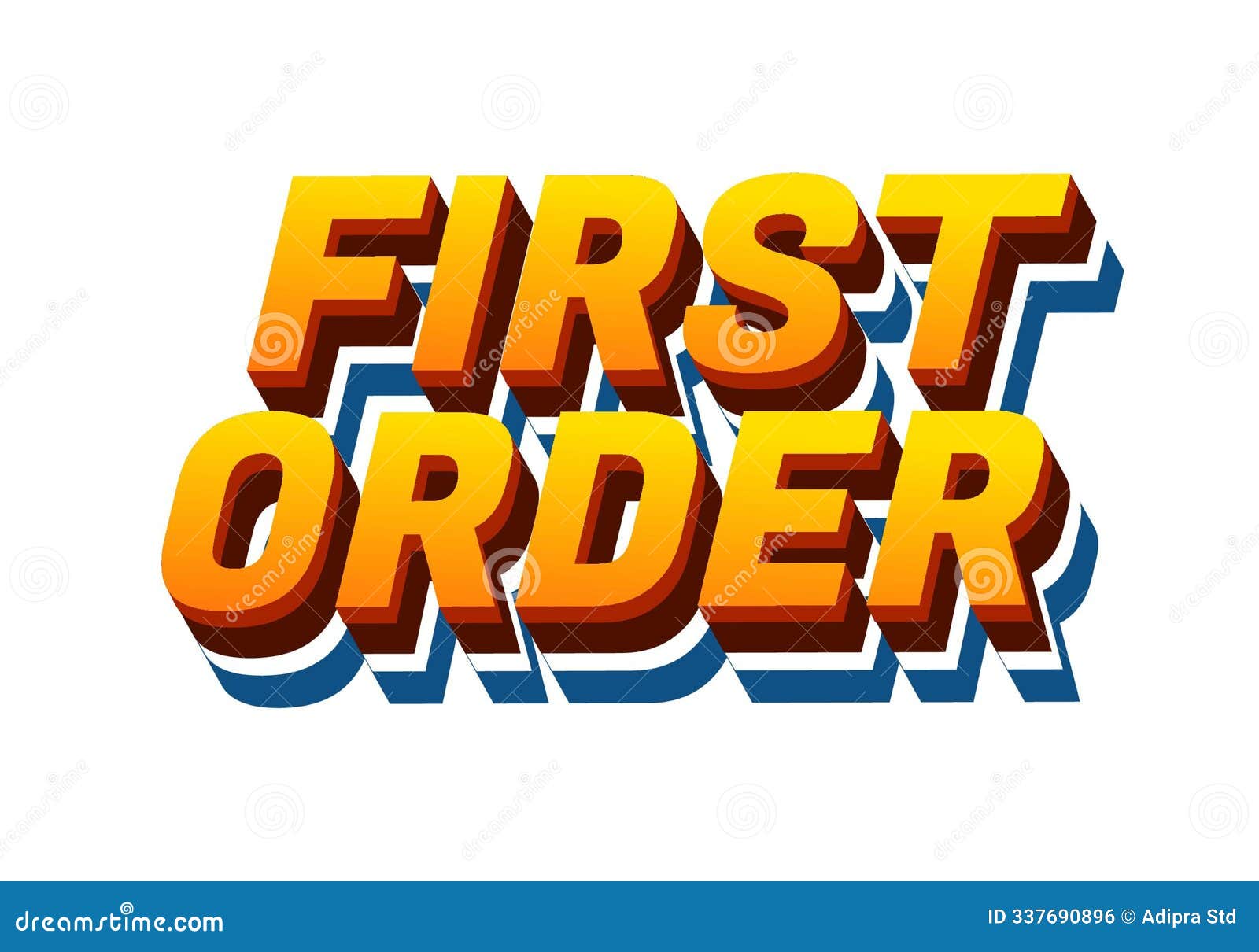 First Order. Text Effect in 3D Style with Modern Colors Stock ...