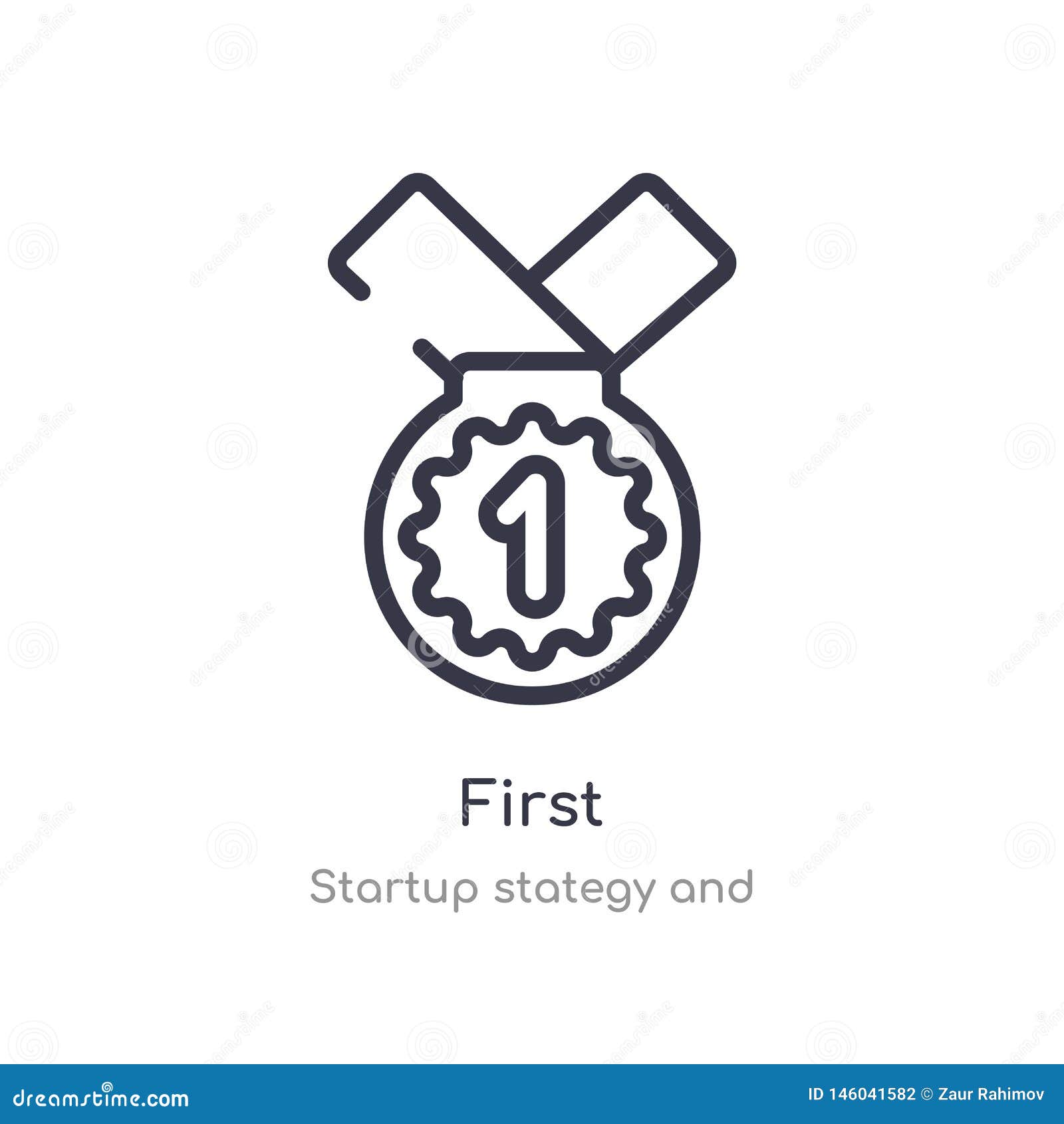First Outline Icon. Isolated Line Vector Illustration From Startup ...