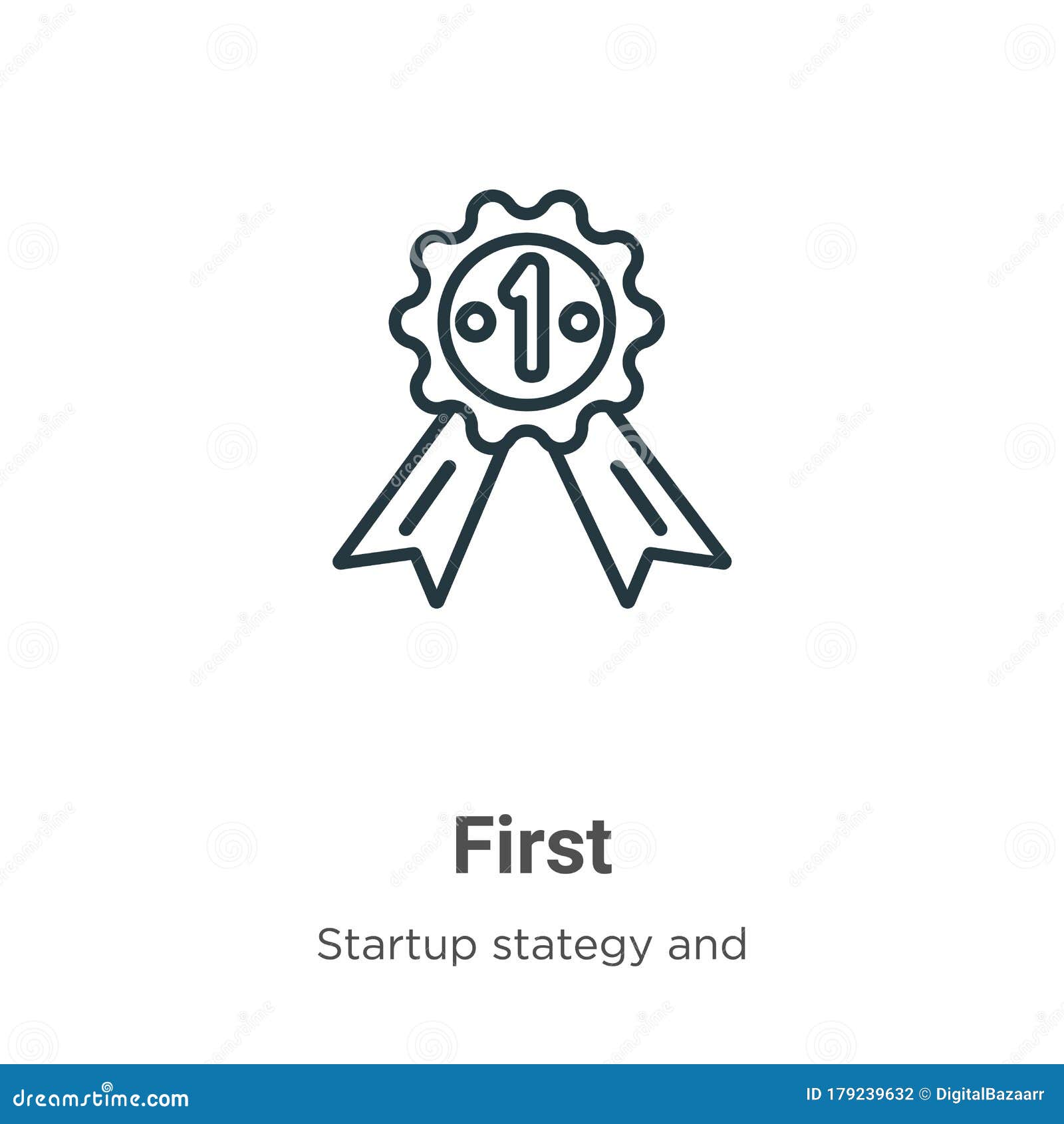 First Outline Vector Icon. Thin Line Black First Icon, Flat Vector ...