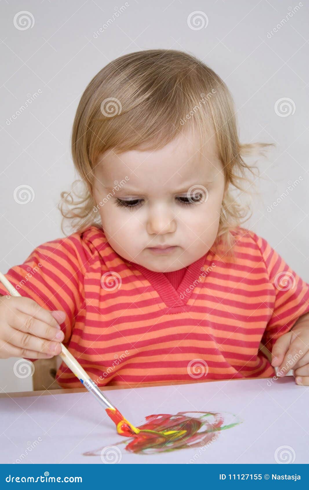 First painting stock image. Image of holding, paintbrush - 11127155