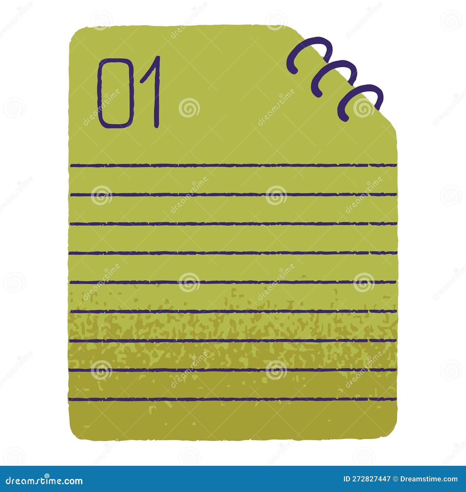 First Paper Page of Lined Notebook. Blank Empty Sheet of Planner ...