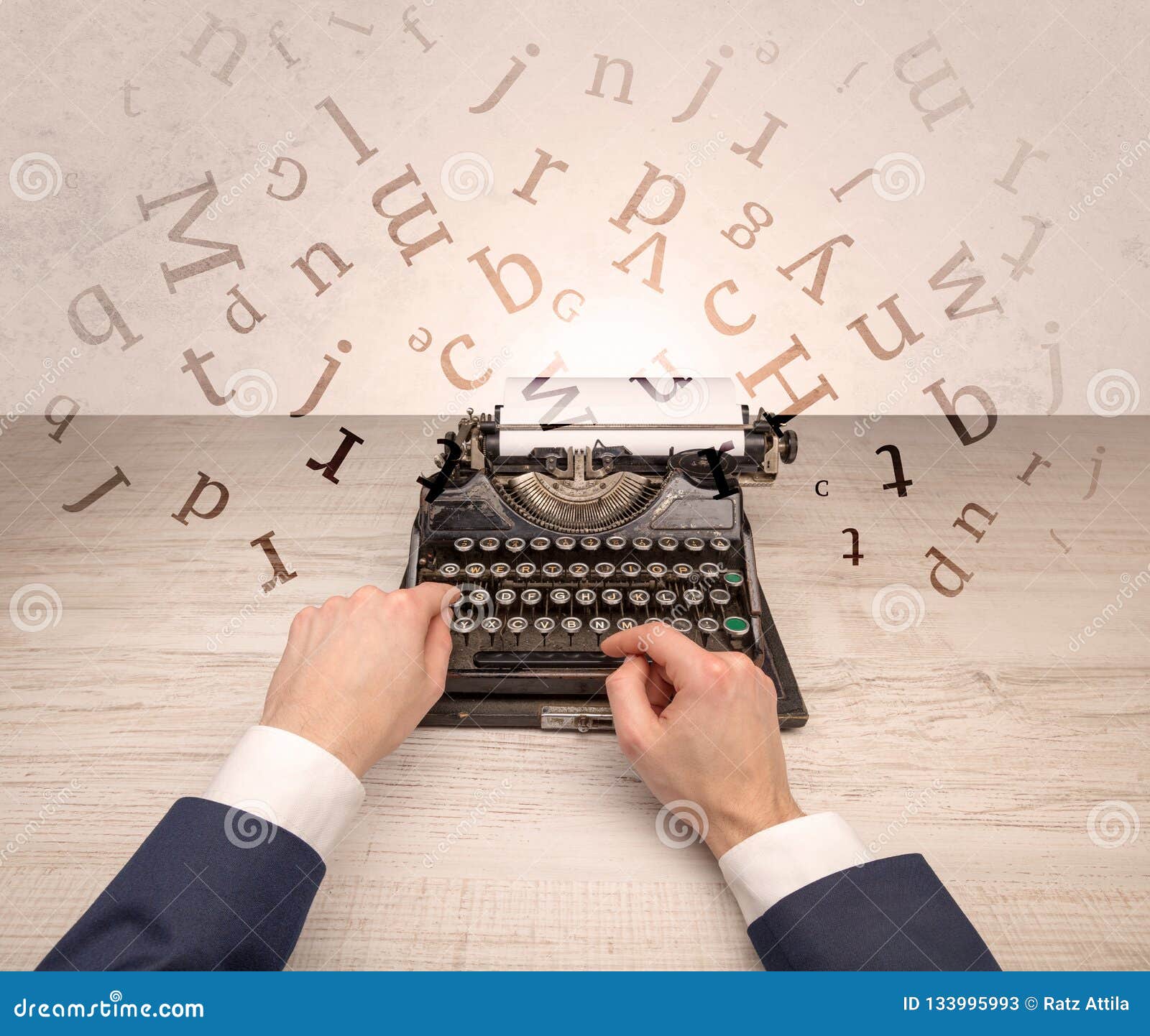 First Person Perspective Elegant Hand Typing with Flying Letters ...