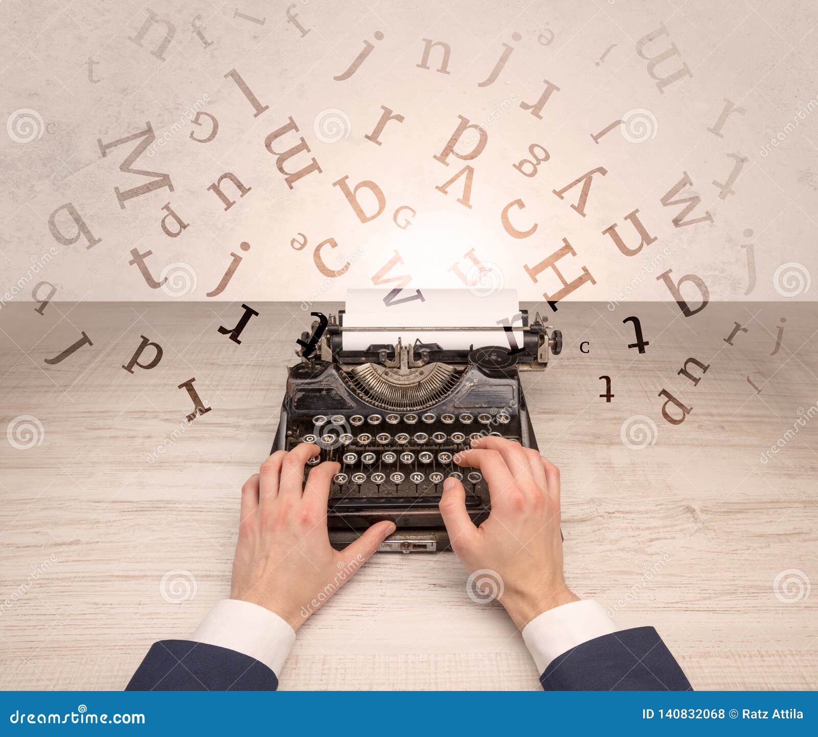 First Person Perspective Elegant Hand Typing with Flying Letters ...