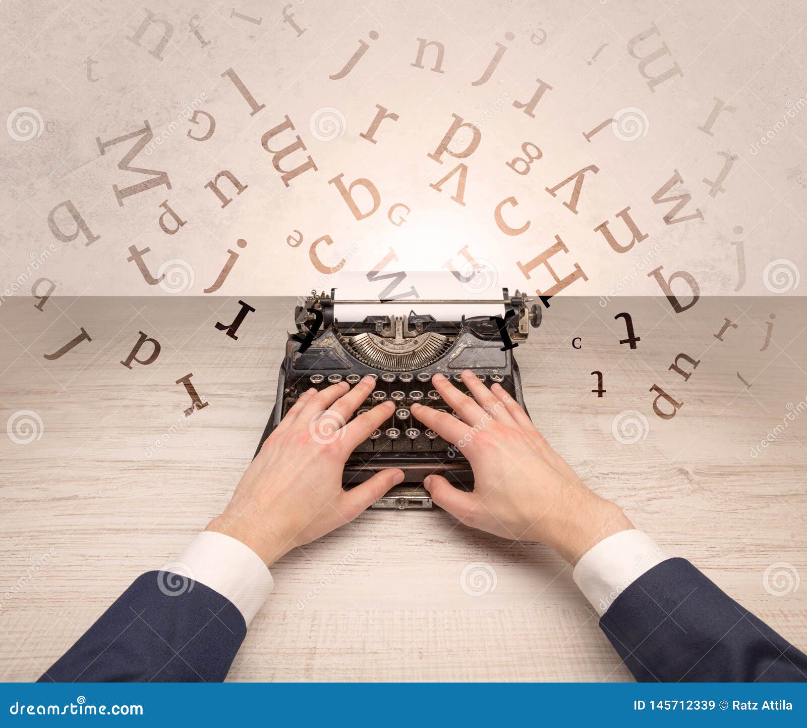 First Person Perspective Elegant Hand Typing with Flying Letters ...