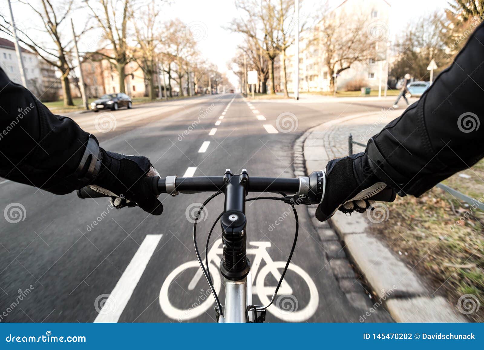 First-person View of Cyclist and Bicycle Marking Stock Photo - Image of ...
