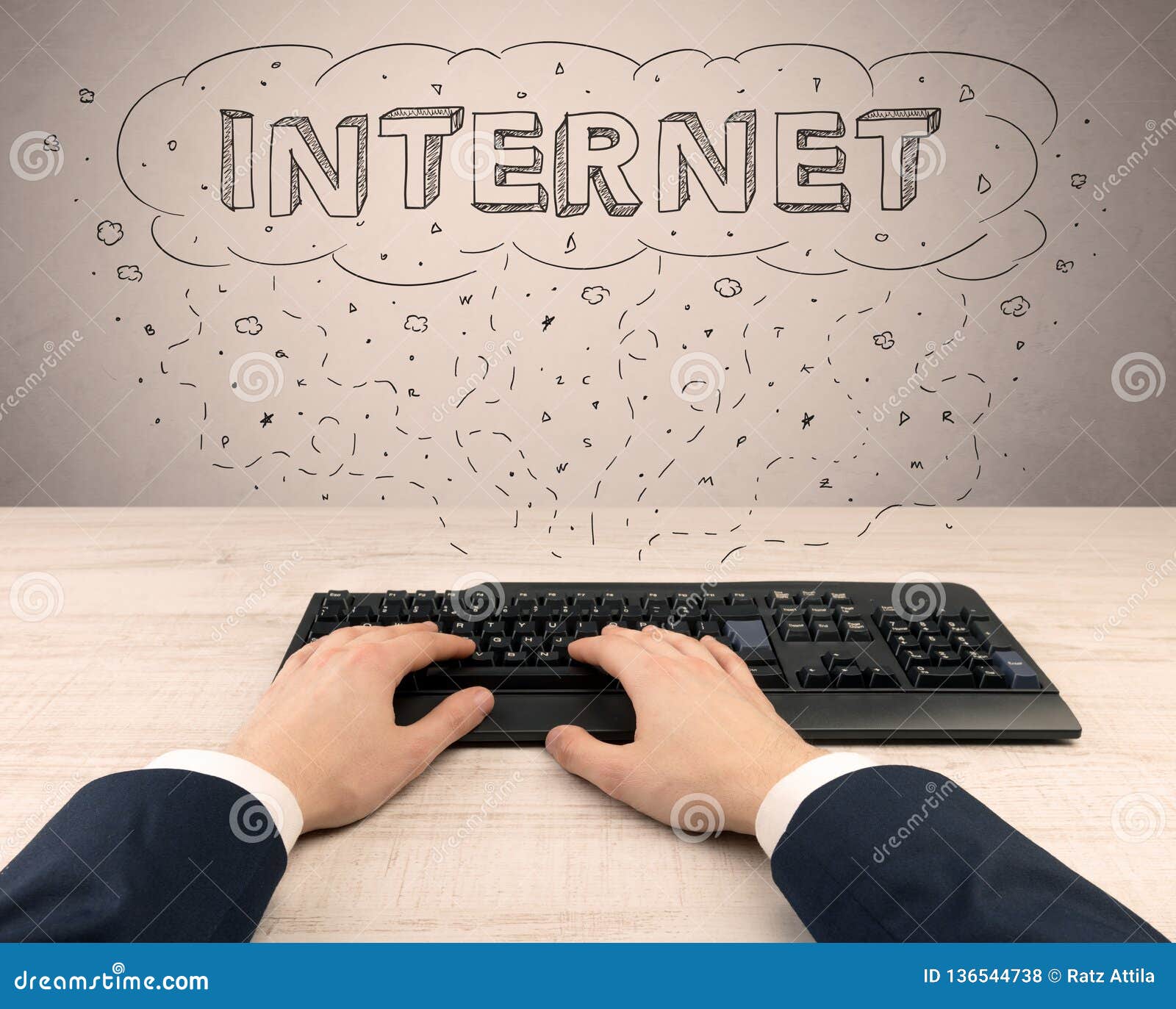 Elegant Businessman Hand Working on Internet Stock Photo - Image of ...