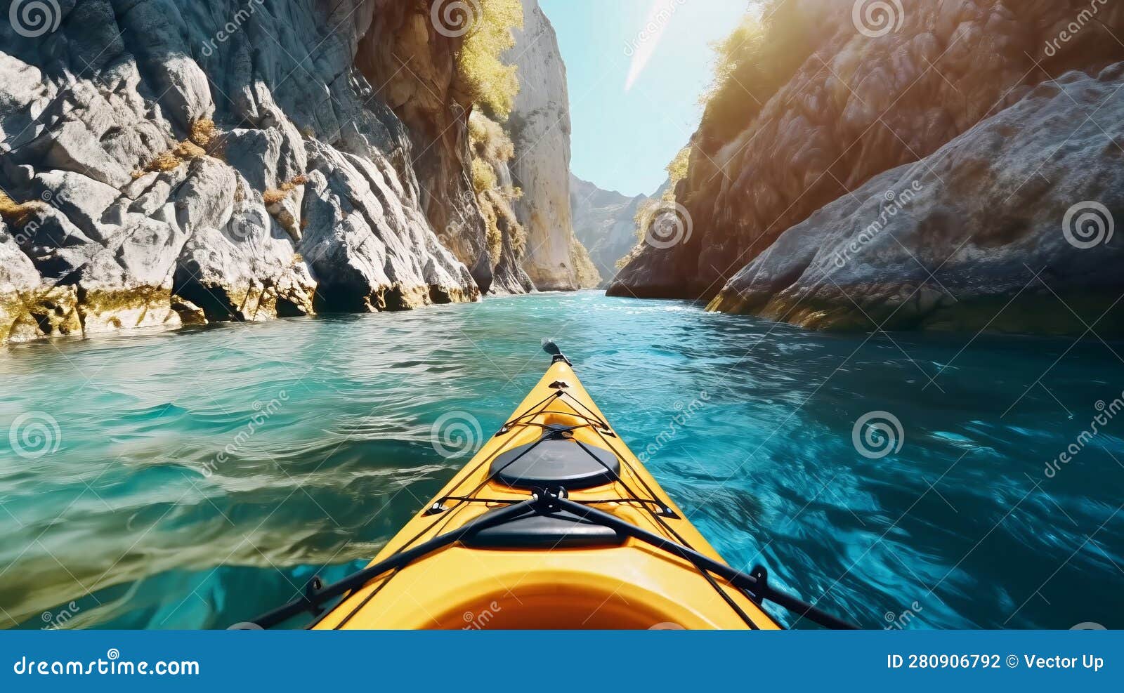 First-person View Whitewater Kayaking Extreme Kayaking. Generative AI ...