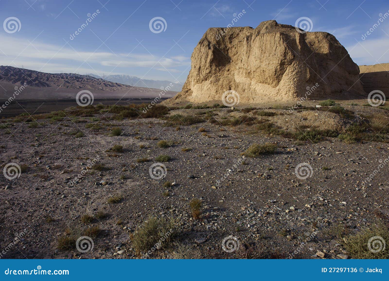 The First Pier of Great Wall in the Gobi Desert Stock Photo - Image of ...
