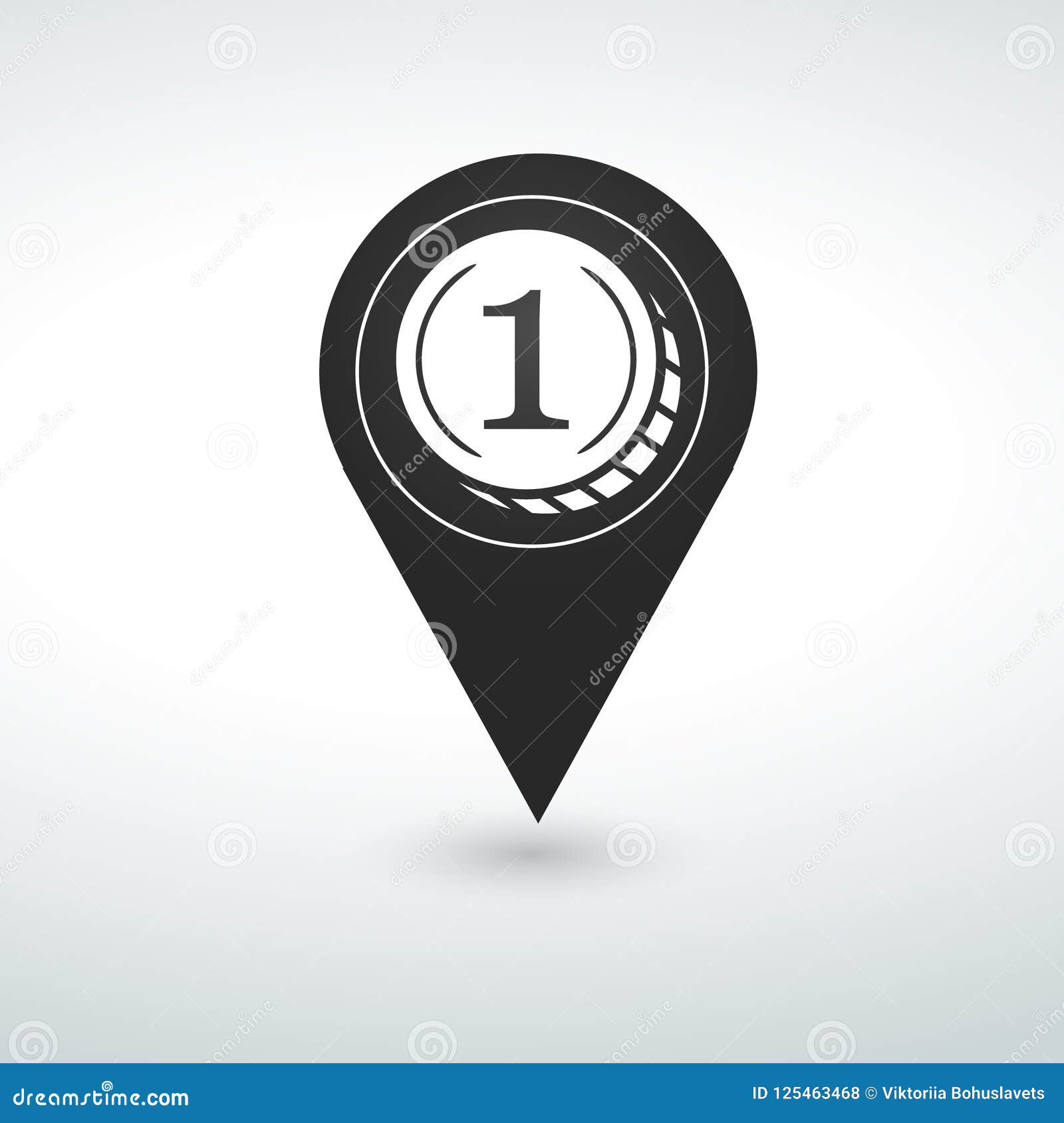 First Pin Map Pin Icon on a White Background Stock Illustration ...