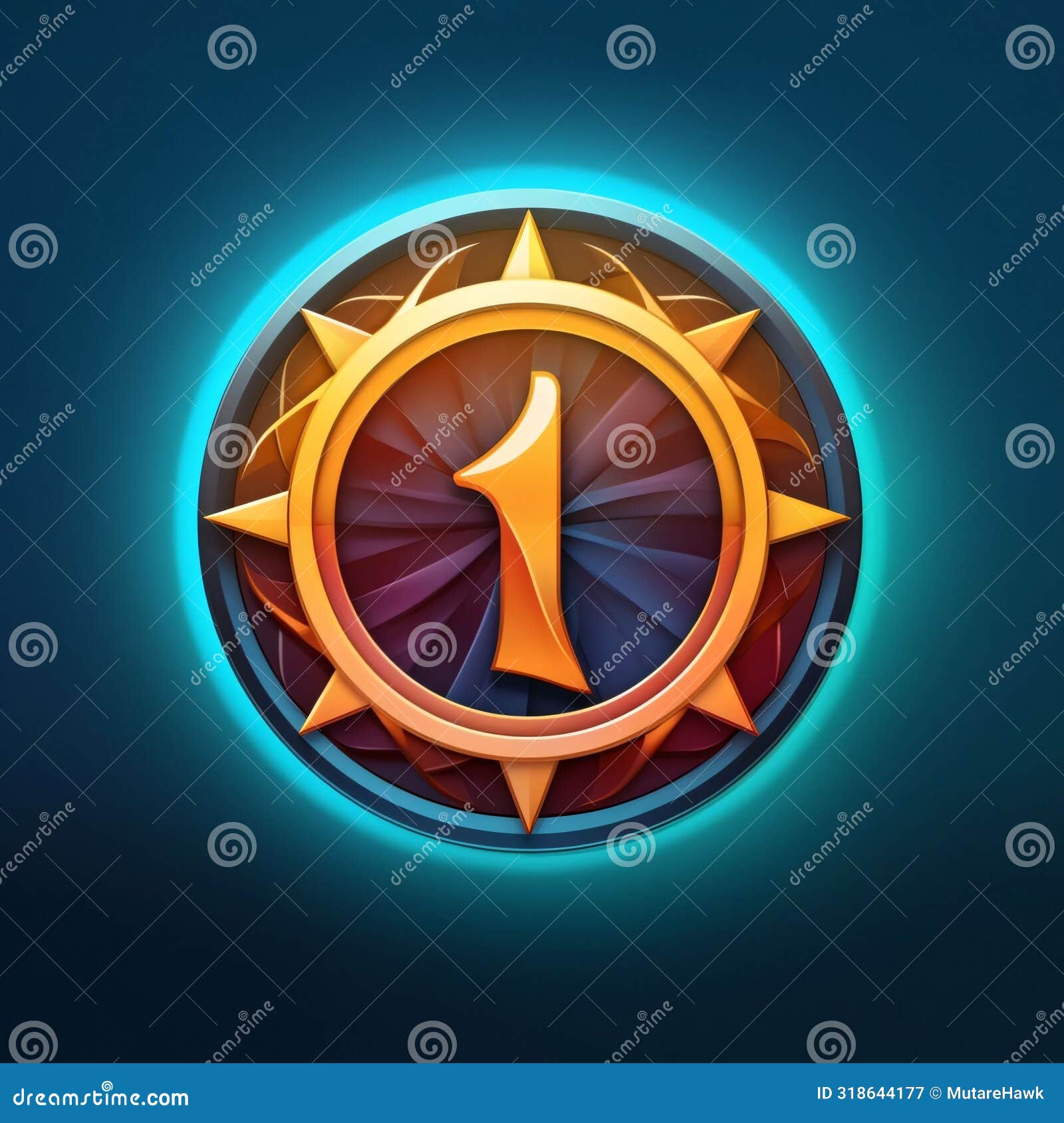 First Place Award Symbol in Round Frame. Vector Illustration Stock ...
