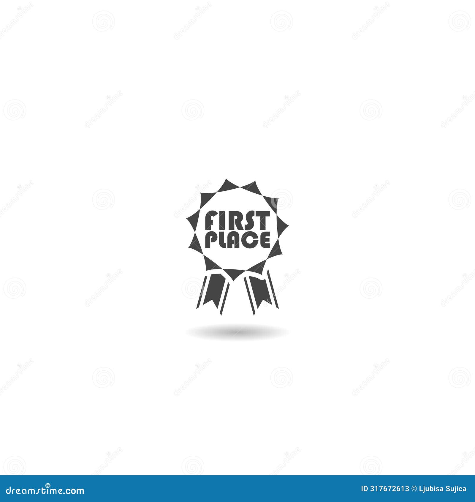 First Place Badge Icon with Shadow Stock Vector - Illustration of ...