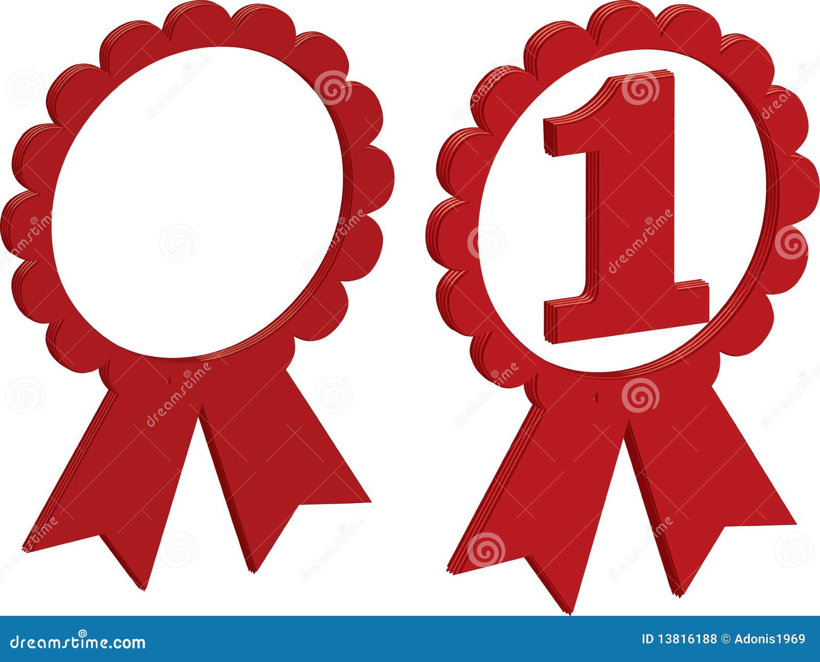 First Place and Blank Rosettes Stock Illustration - Illustration of ...