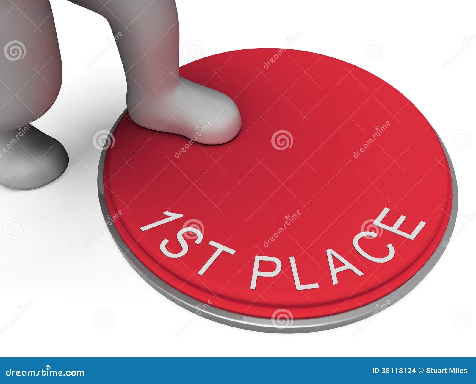 First Place Button Means 1st and Victor Stock Illustration ...