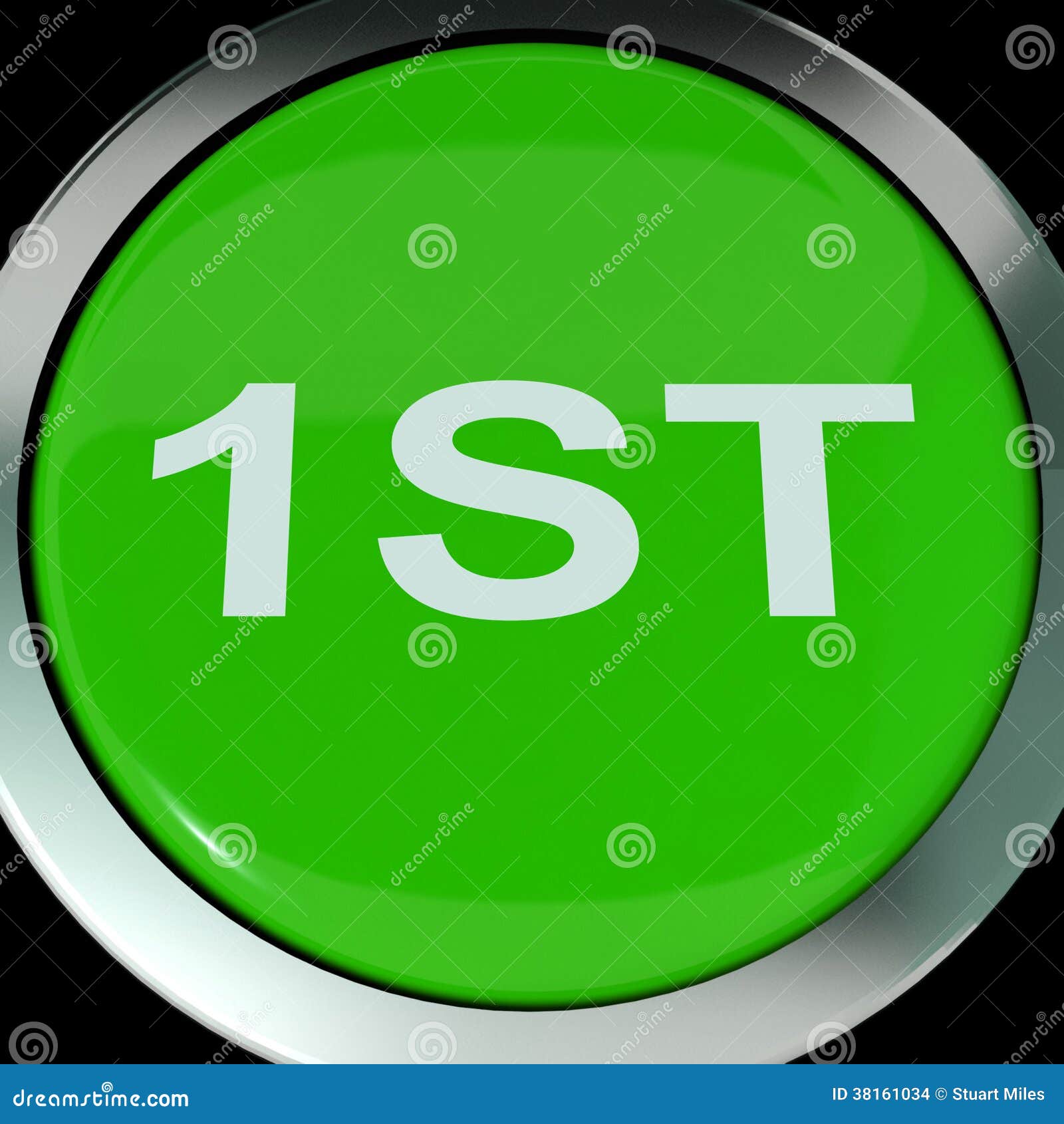 First Place Button Shows 1st Winner Reward Stock Illustration ...