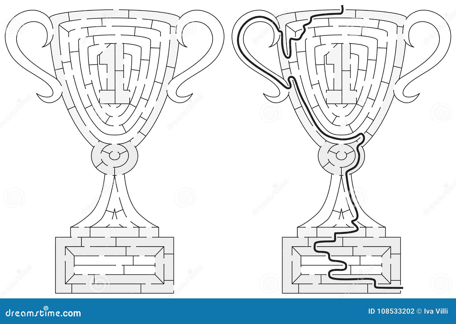 First place cup maze stock vector. Illustration of solution - 108533202