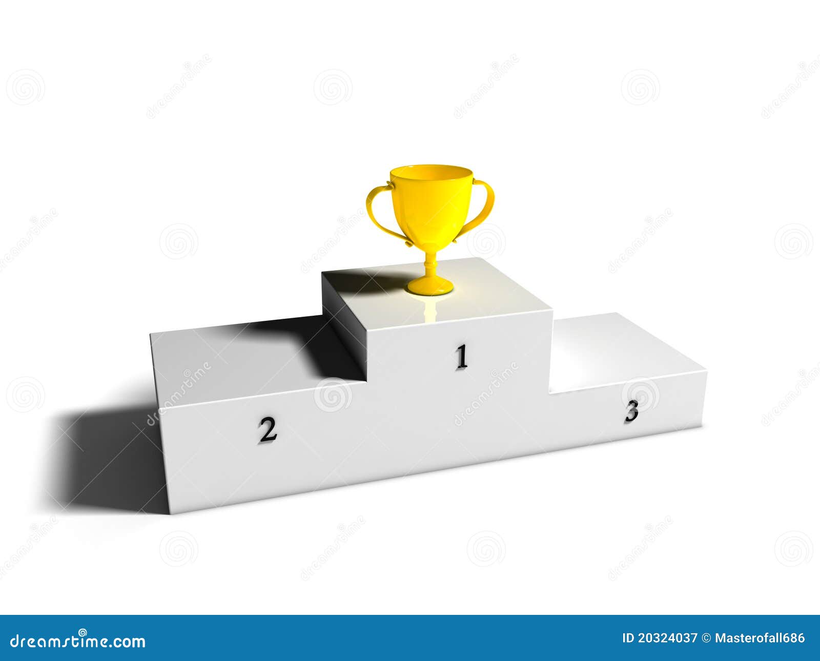 First place Cup on Podium stock illustration. Illustration of goal ...