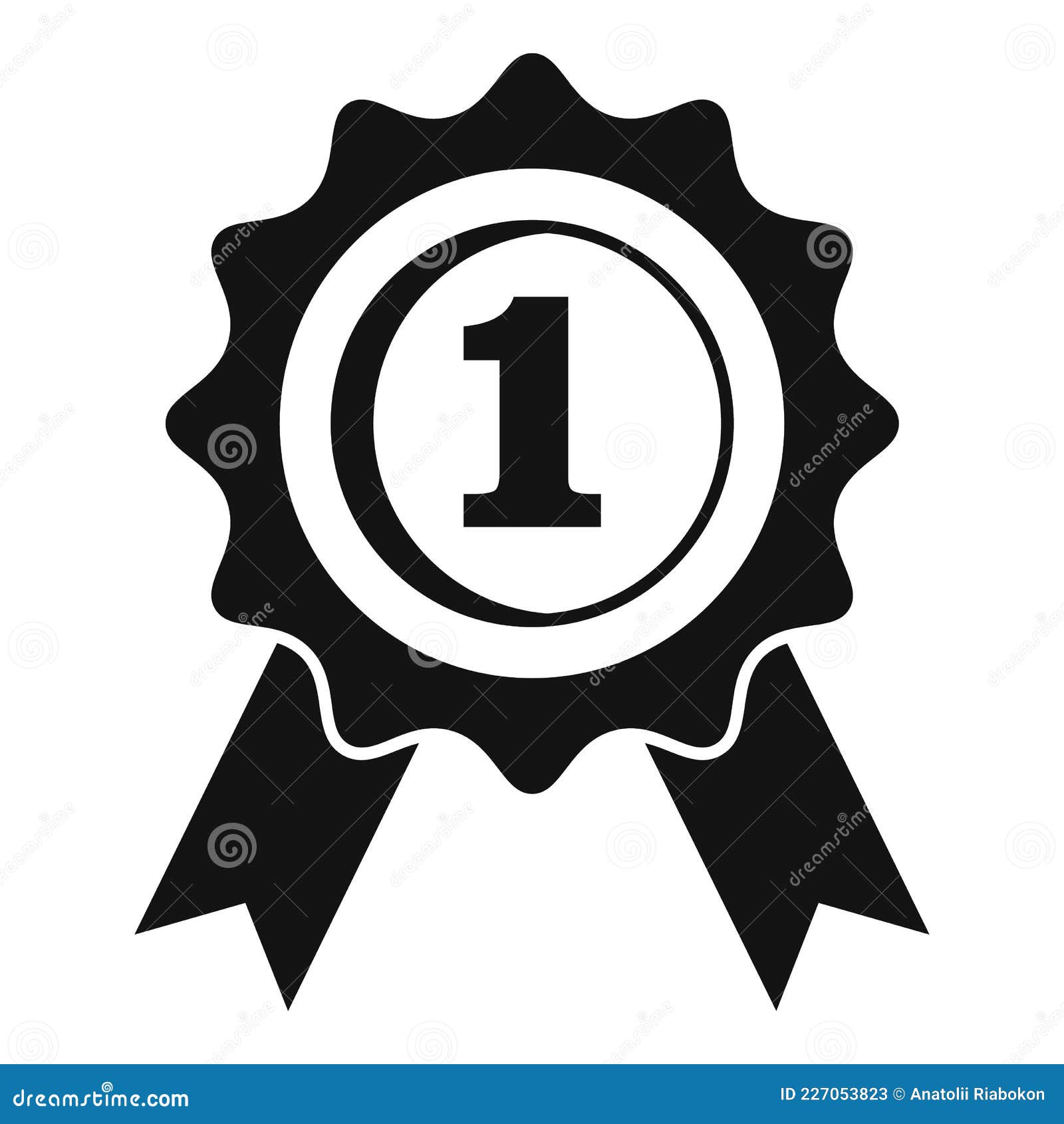 First Place Emblem Icon Simple Vector. Ribbon Medal Stock Vector ...