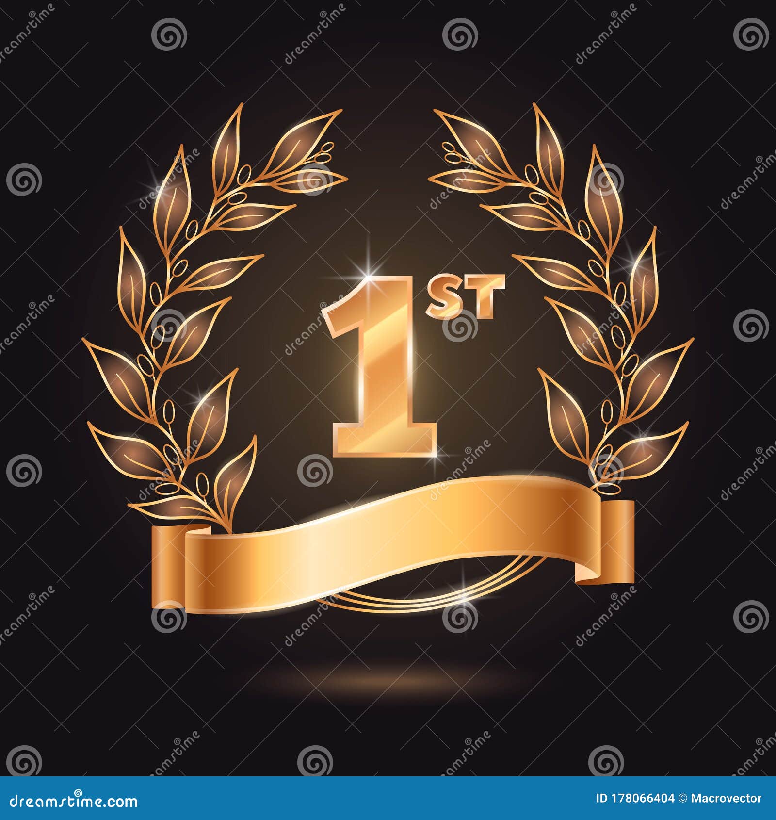 First Place Emblem Realistic Concept Stock Vector - Illustration of ...