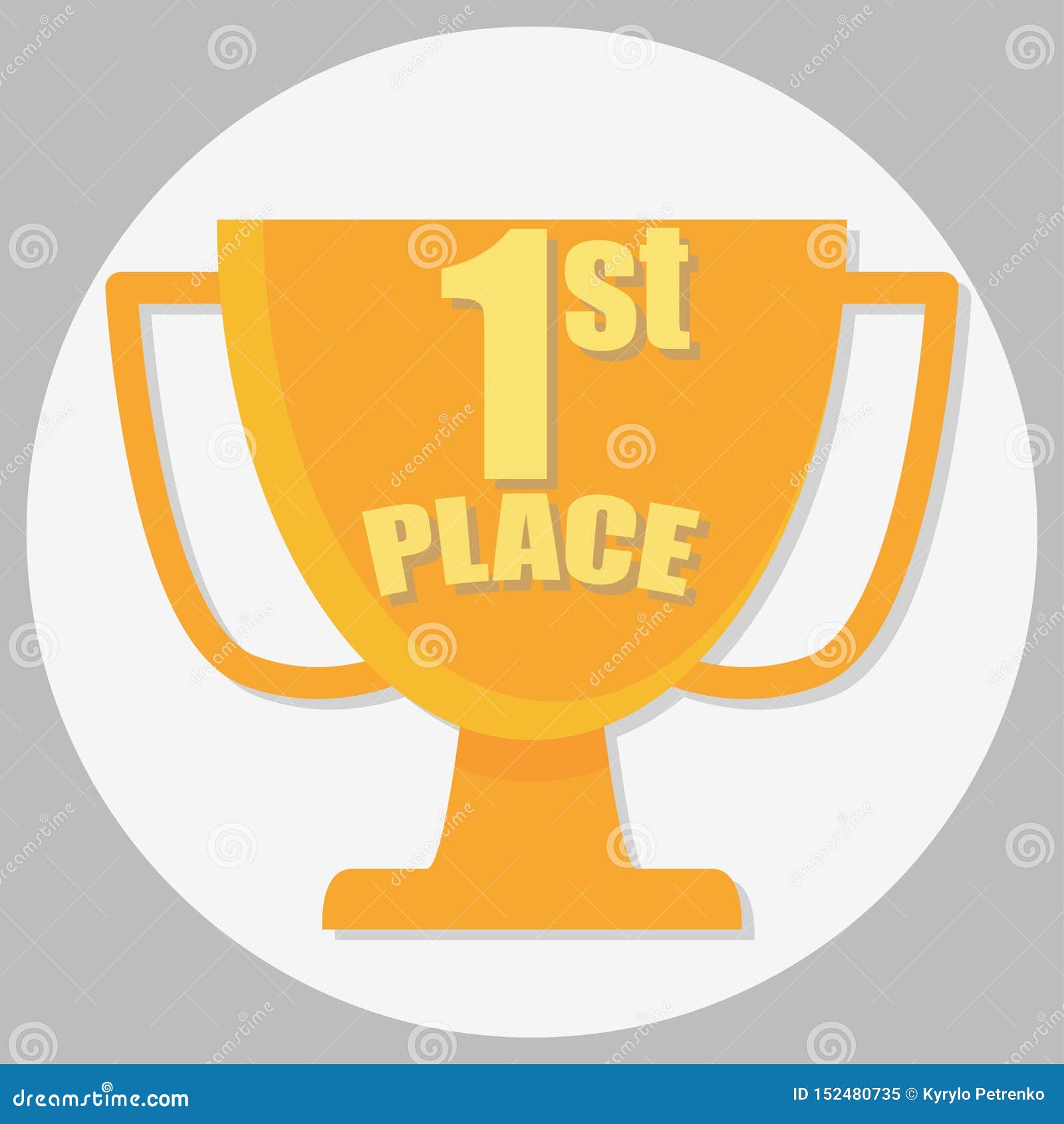 First Place Golden Cup Winner Flat Design Stock Vector - Illustration ...