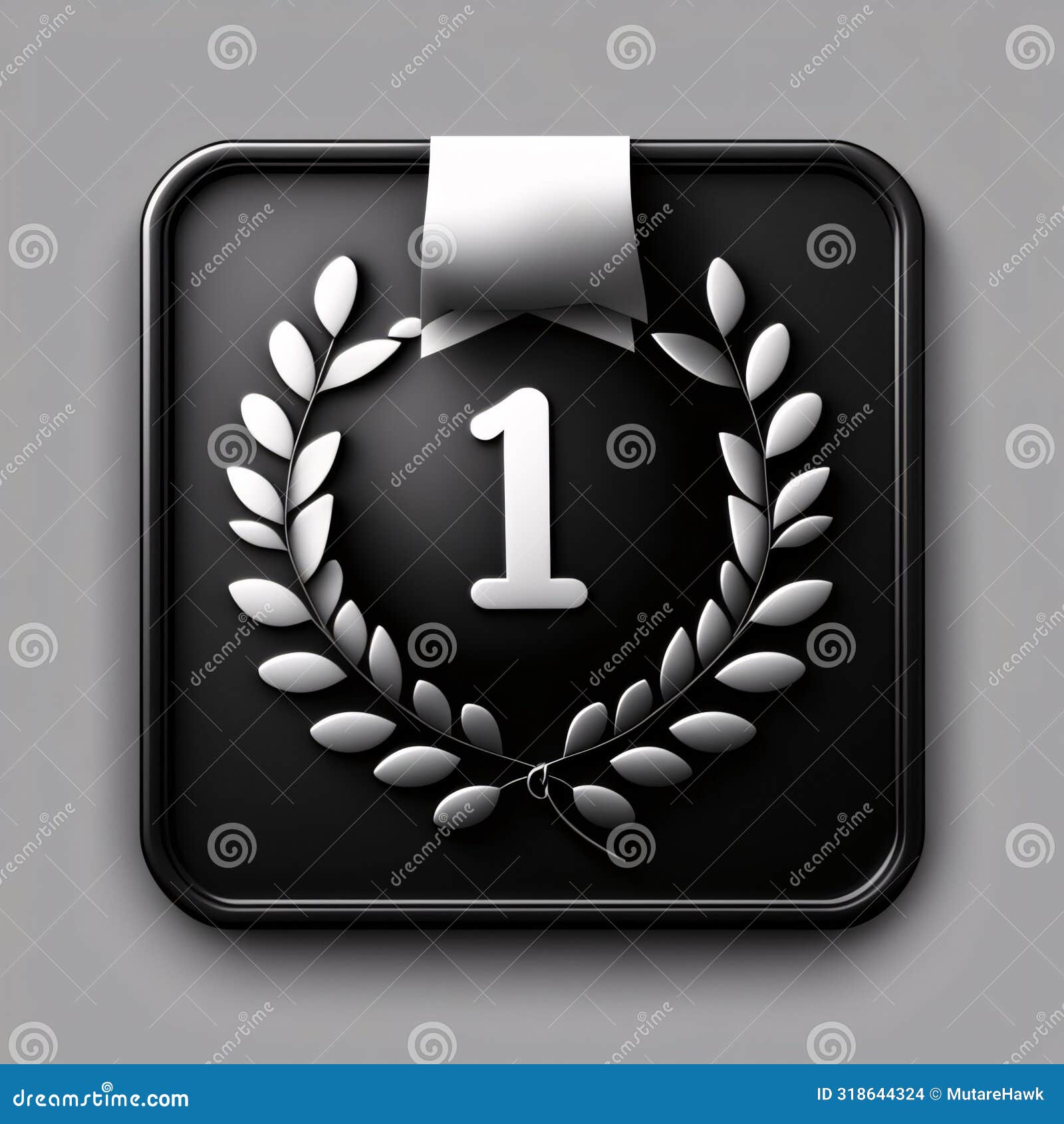 First Place Icon. Black Internet Button on Grey Background Stock ...
