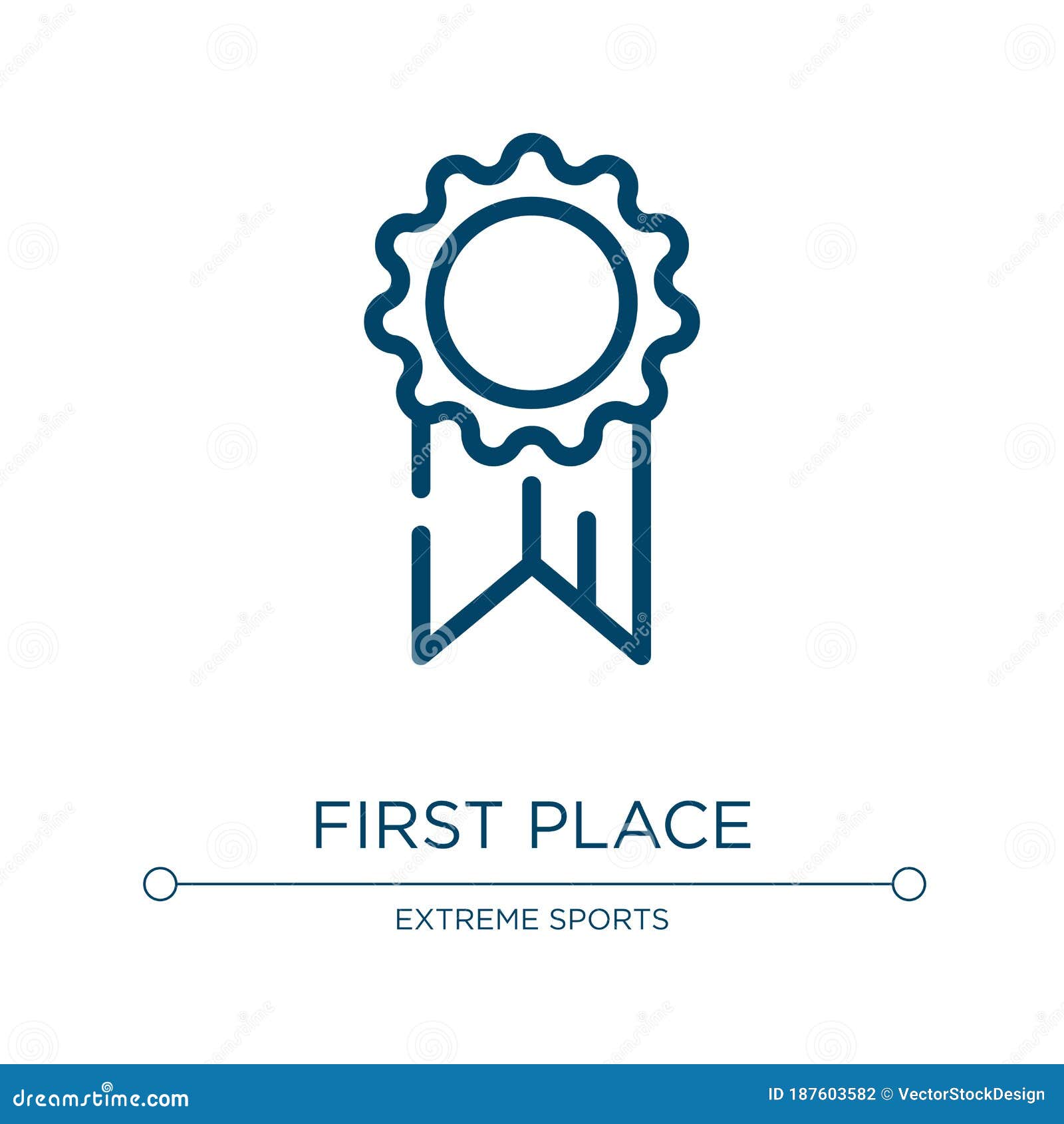 First Place Icon. Linear Vector Illustration from Winning Red ...