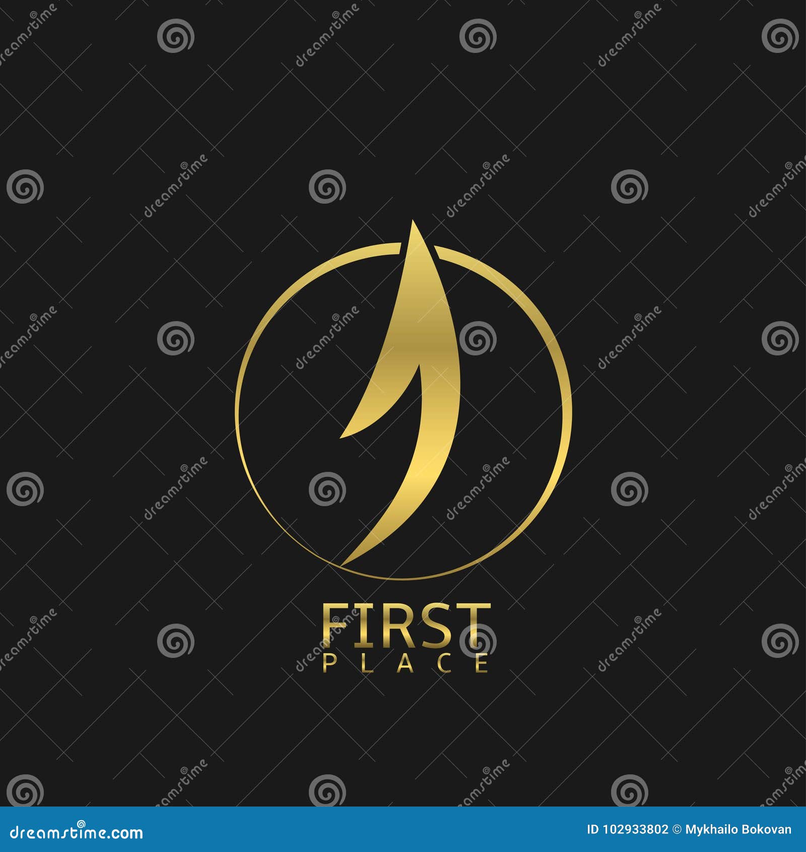 First place label stock vector. Illustration of champion - 102933802