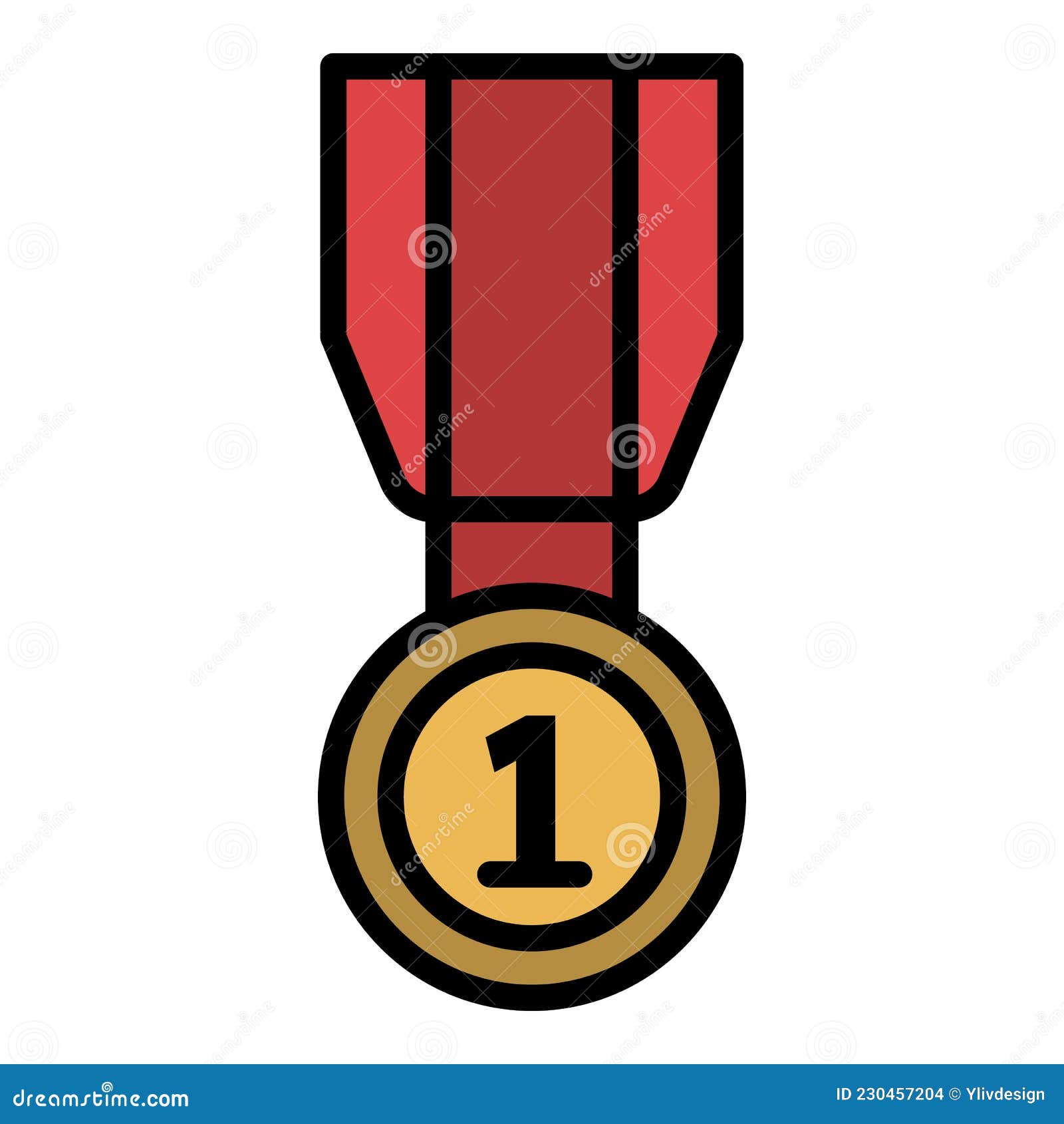 First Place Medal Icon Color Outline Vector Stock Vector - Illustration ...