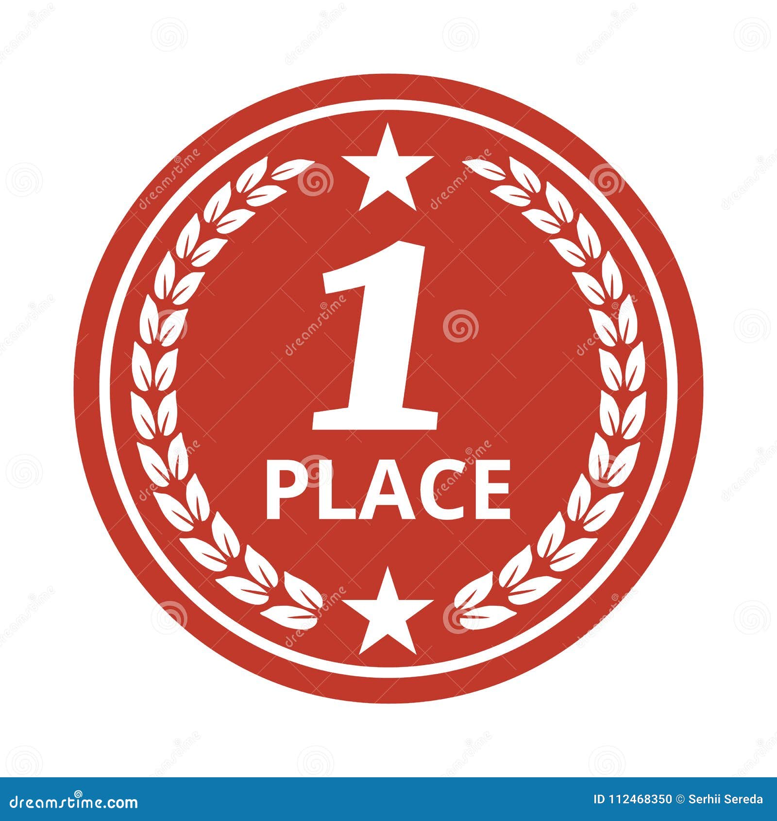 First Place Medal on White Background. Stock Illustration ...