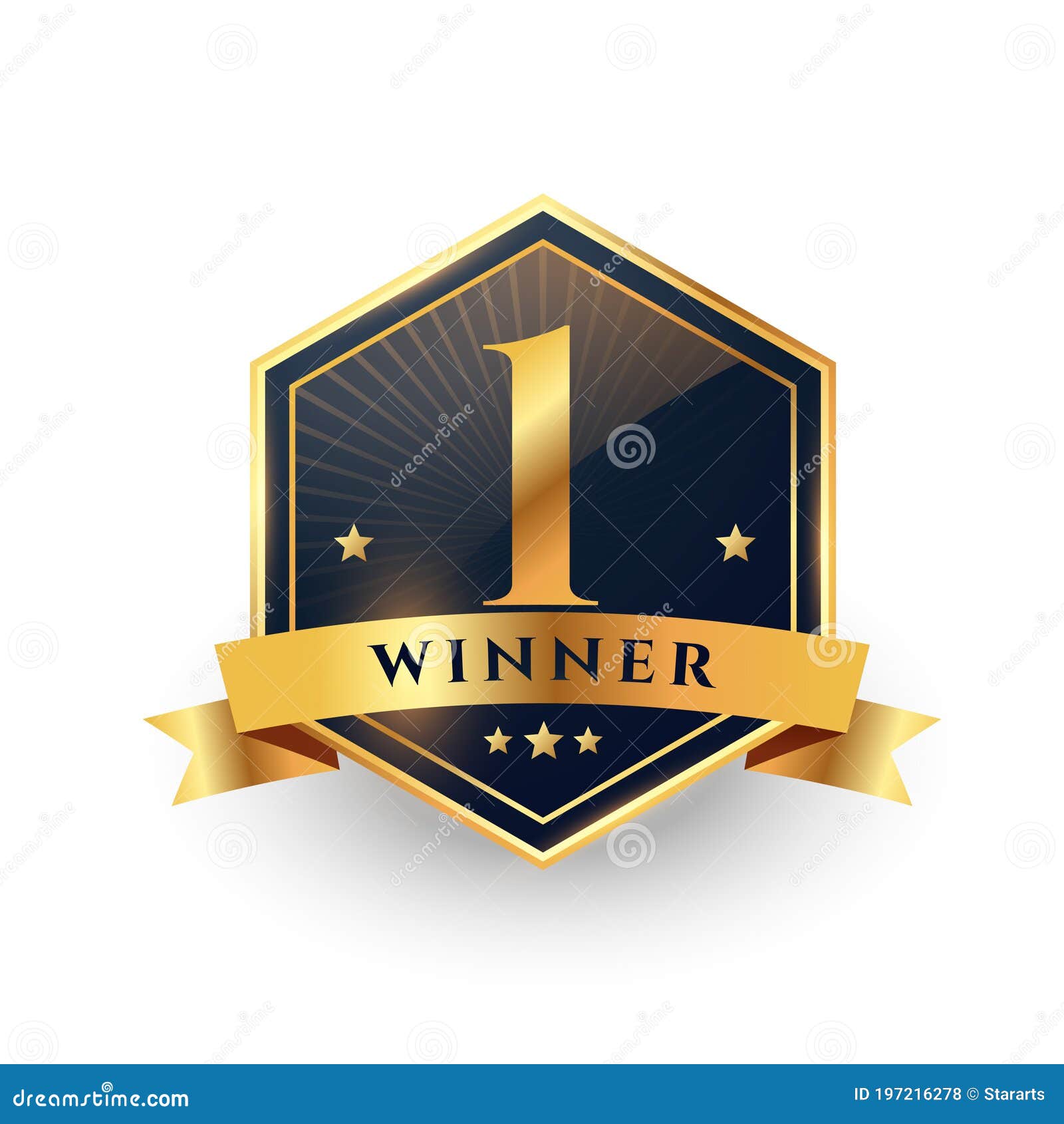 First Place Number One Winner Golden Label Design Stock Vector ...
