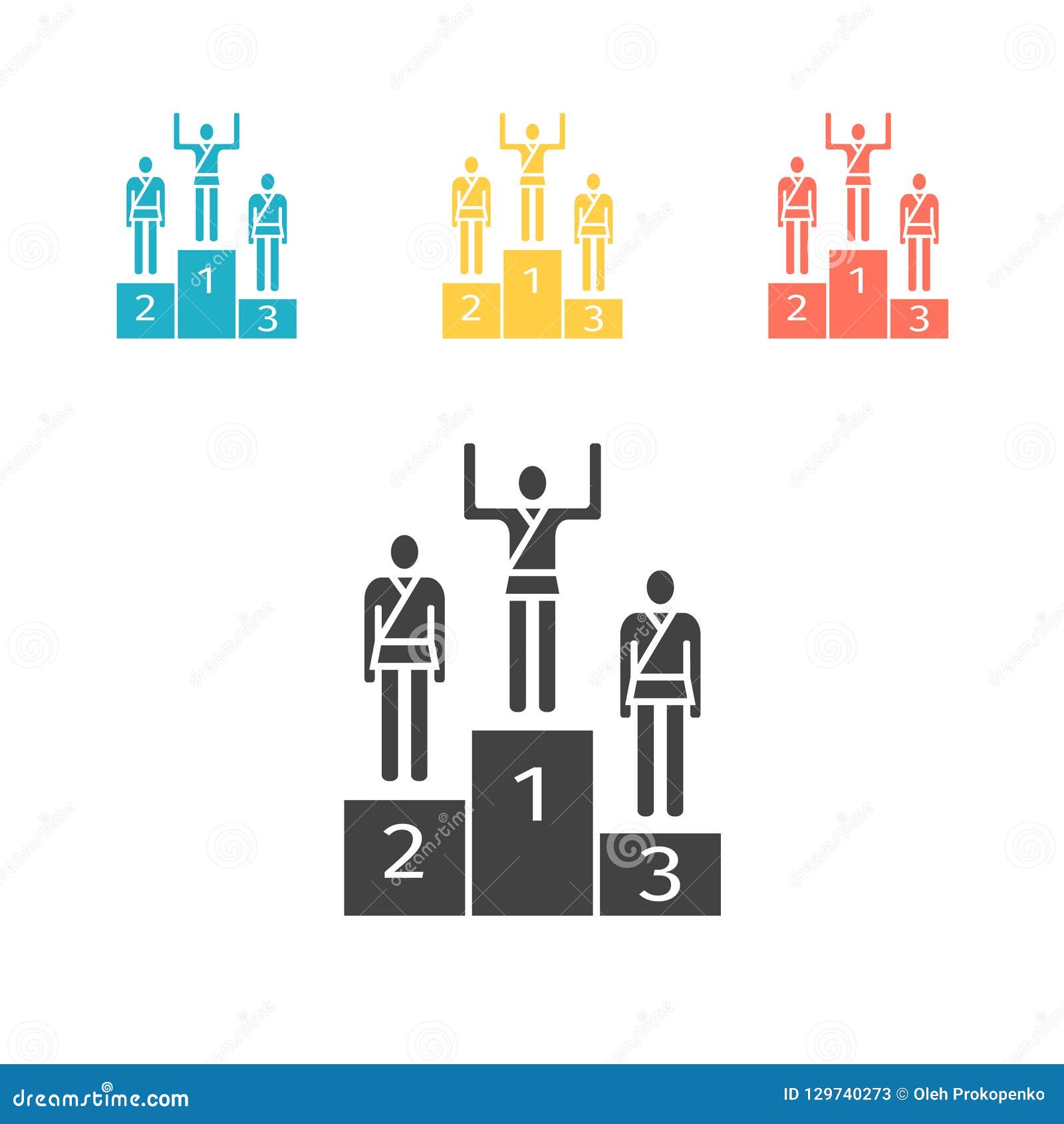 First Place Podium Flat Icon. Vector Illustration Stock Vector ...