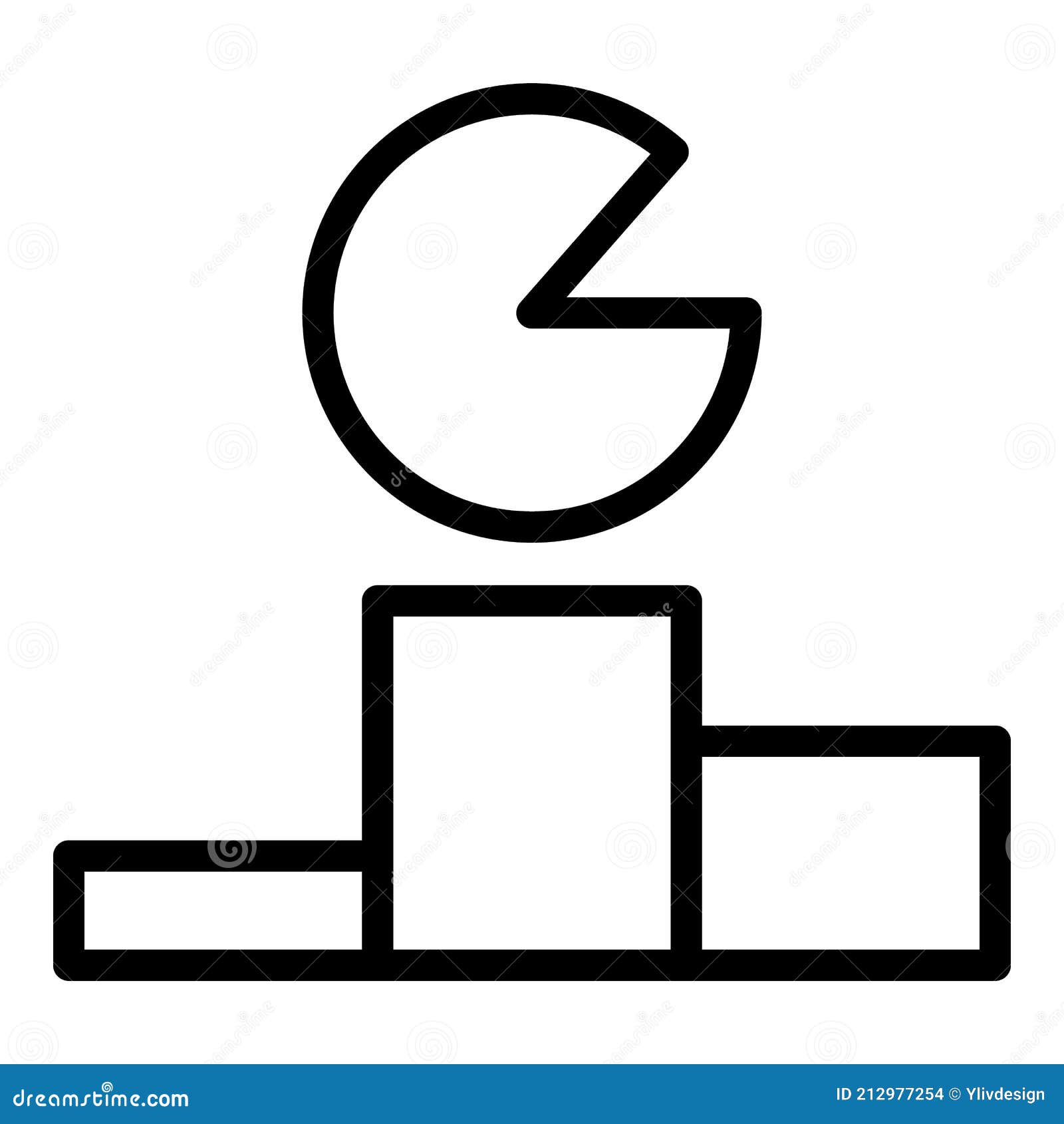 First Place Podium Target Icon, Outline Style Stock Vector ...