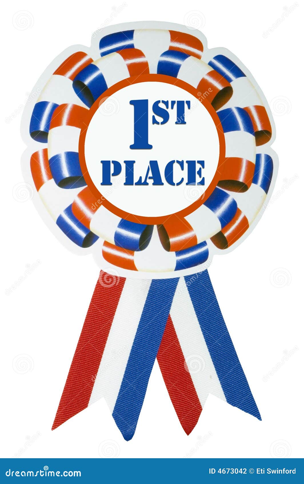 First Place Ribbon - Clipping Path Stock Illustration - Illustration of ...