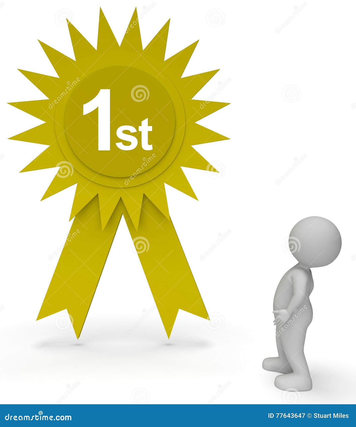 First Place Rosette Represents Progress Championship and Success 3d ...