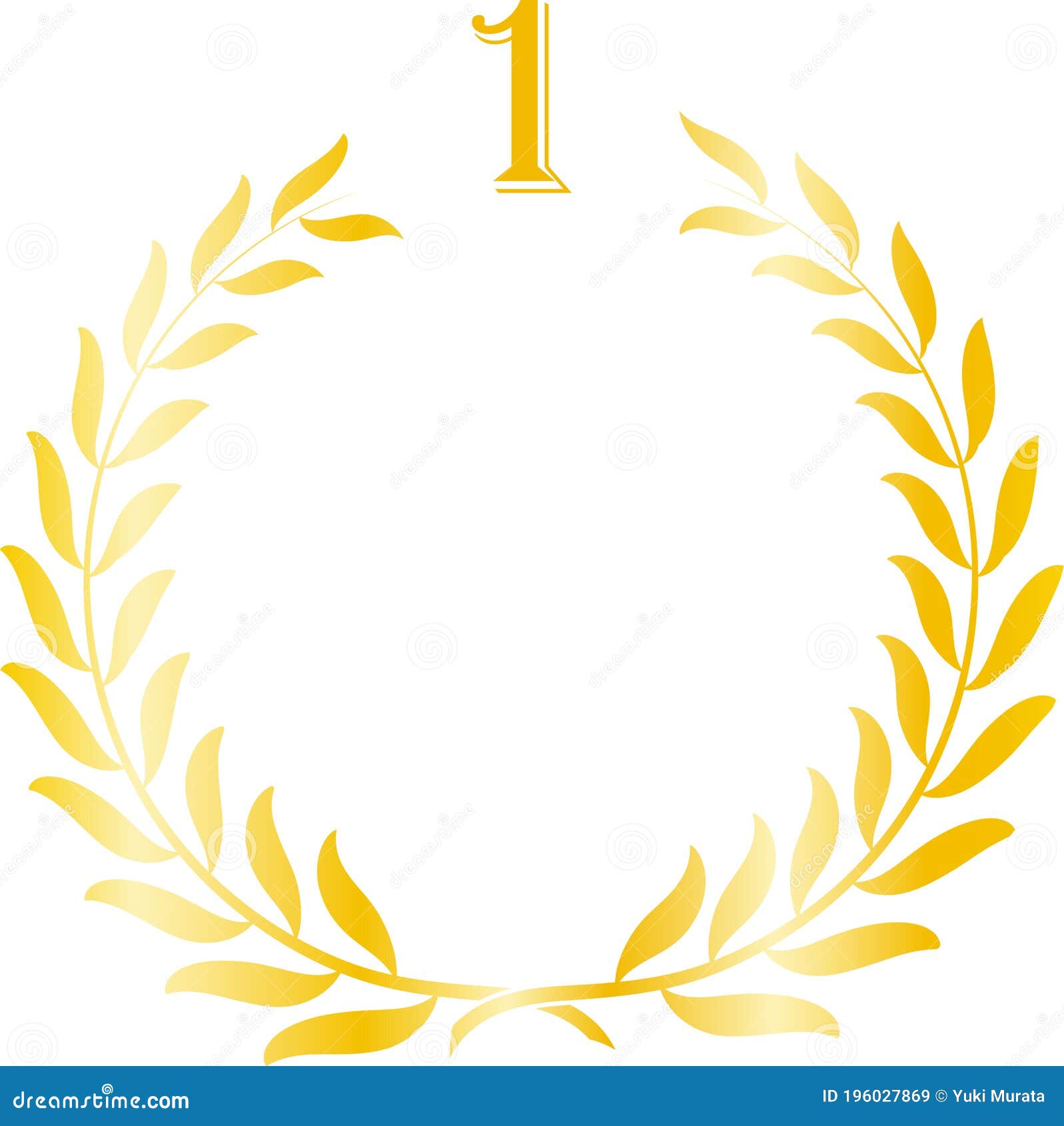 First Place Round Frame of Gold Laurel and Crown Stock Vector ...