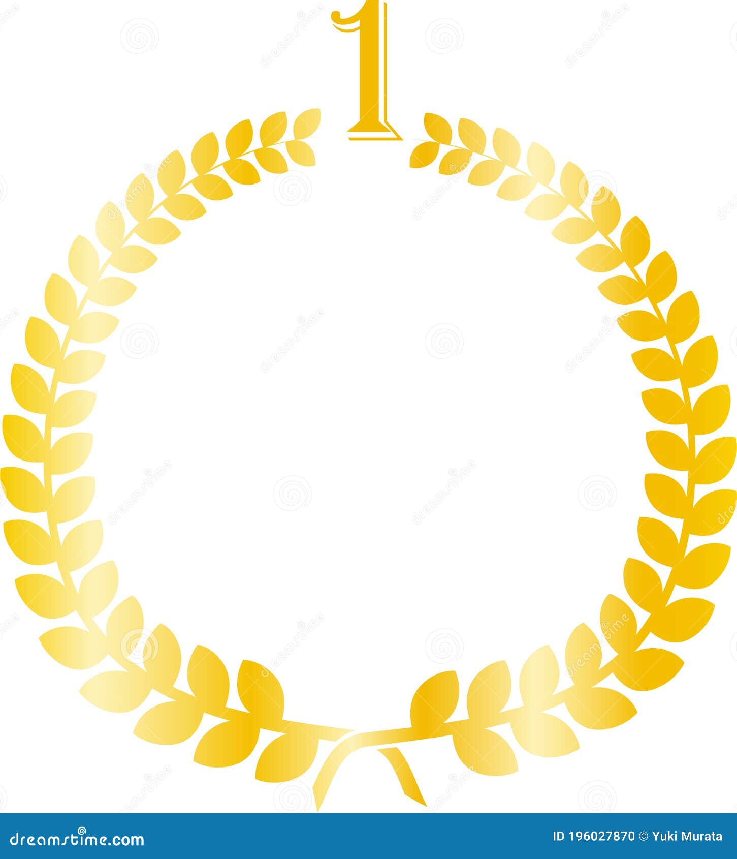 First Place Round Frame of Gold Laurel and Crown Stock Vector ...