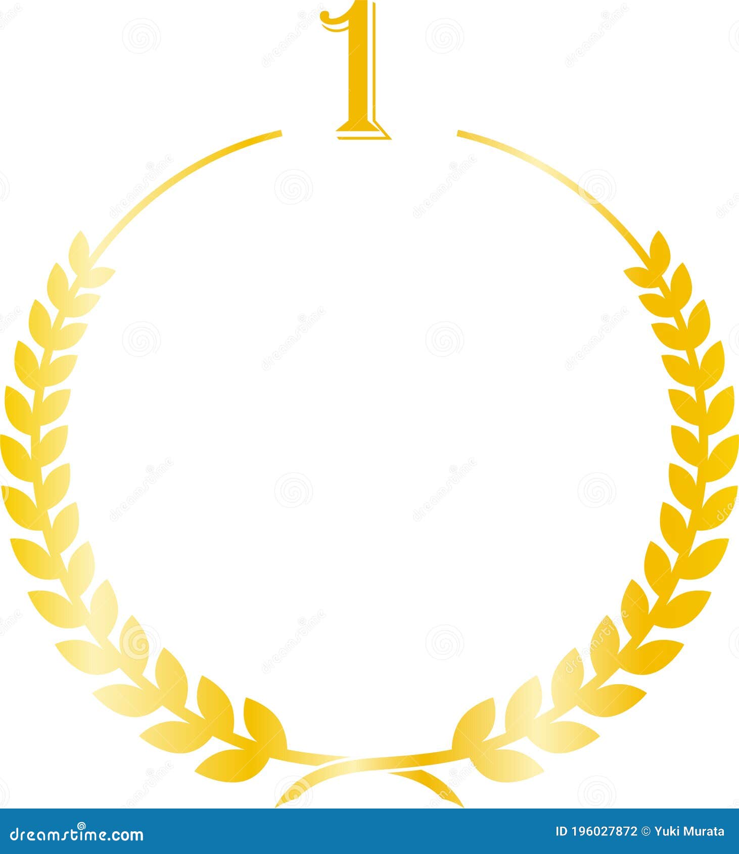 First Place Round Frame of Gold Laurel and Crown Stock Vector ...