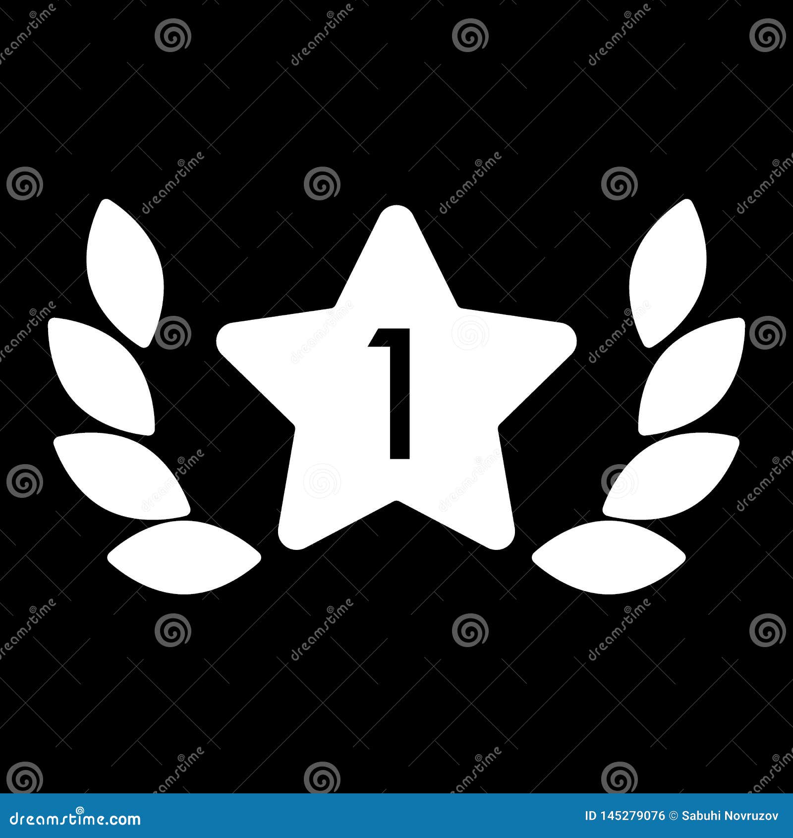 First Place Star Award Solid Icon. Vector Illustration Isolated on ...