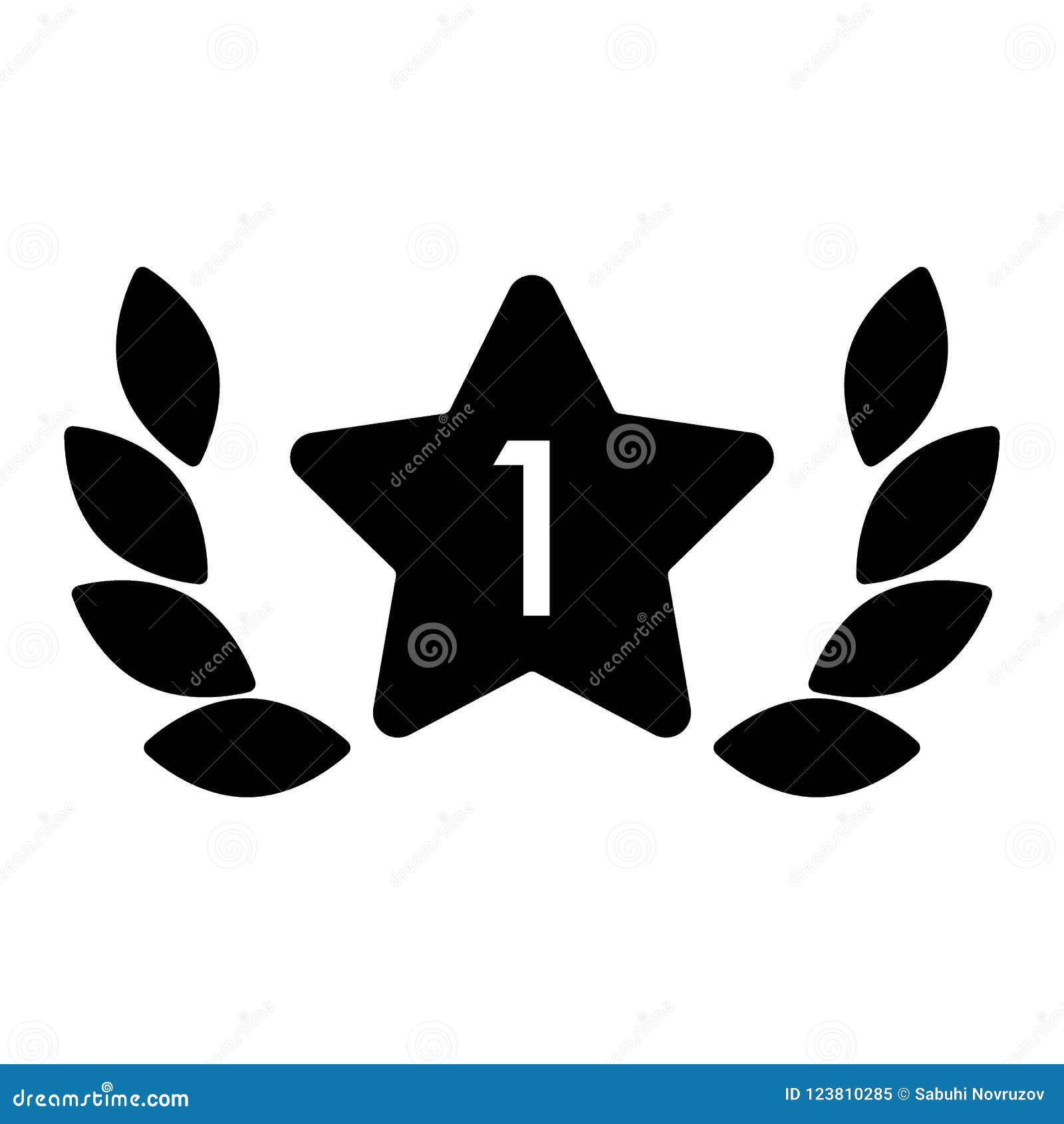 First Place Star Award Solid Icon. Vector Illustration Isolated on ...