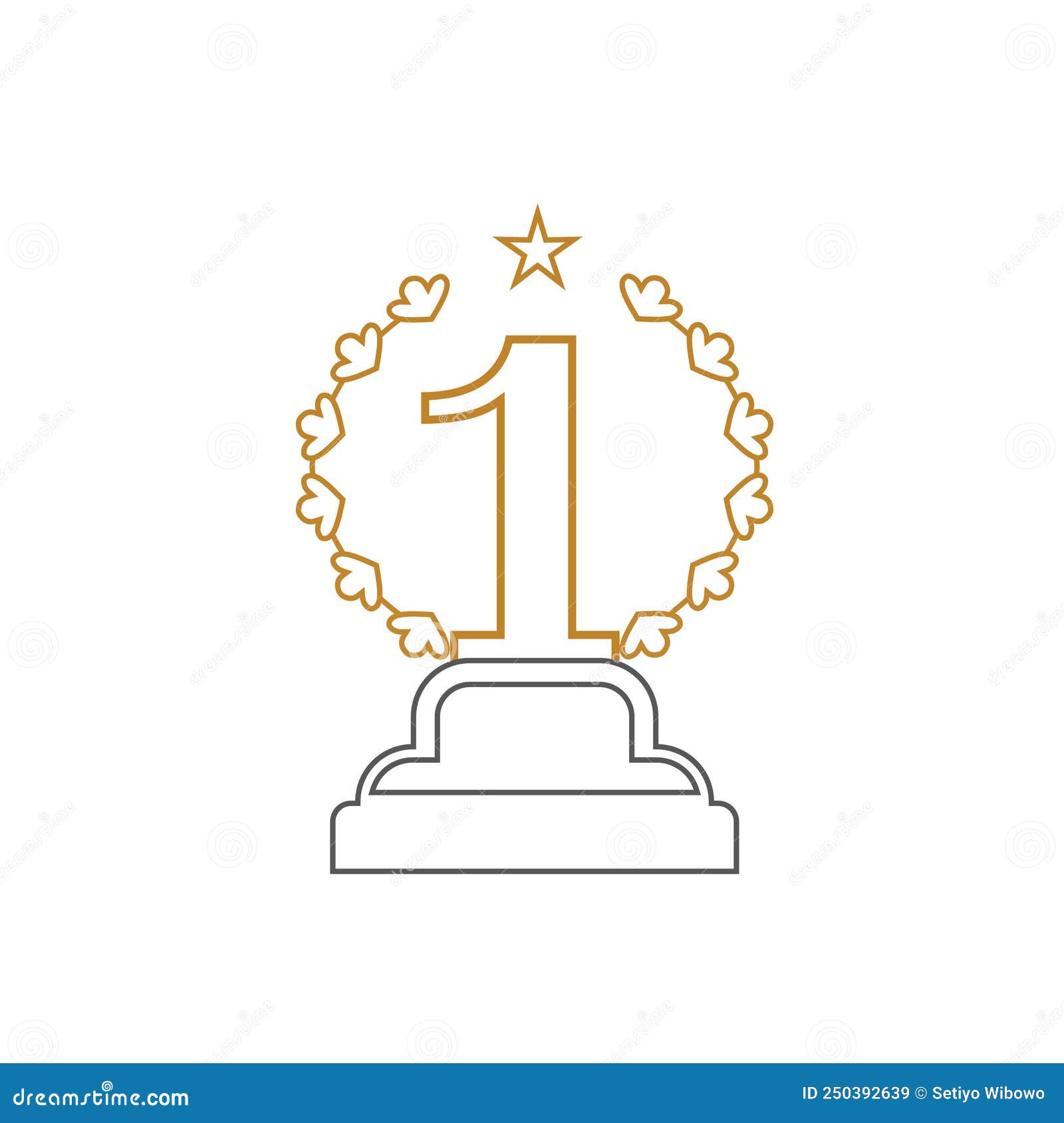 First Place Trophy Cup Vector Icon Illustration Stock Vector ...