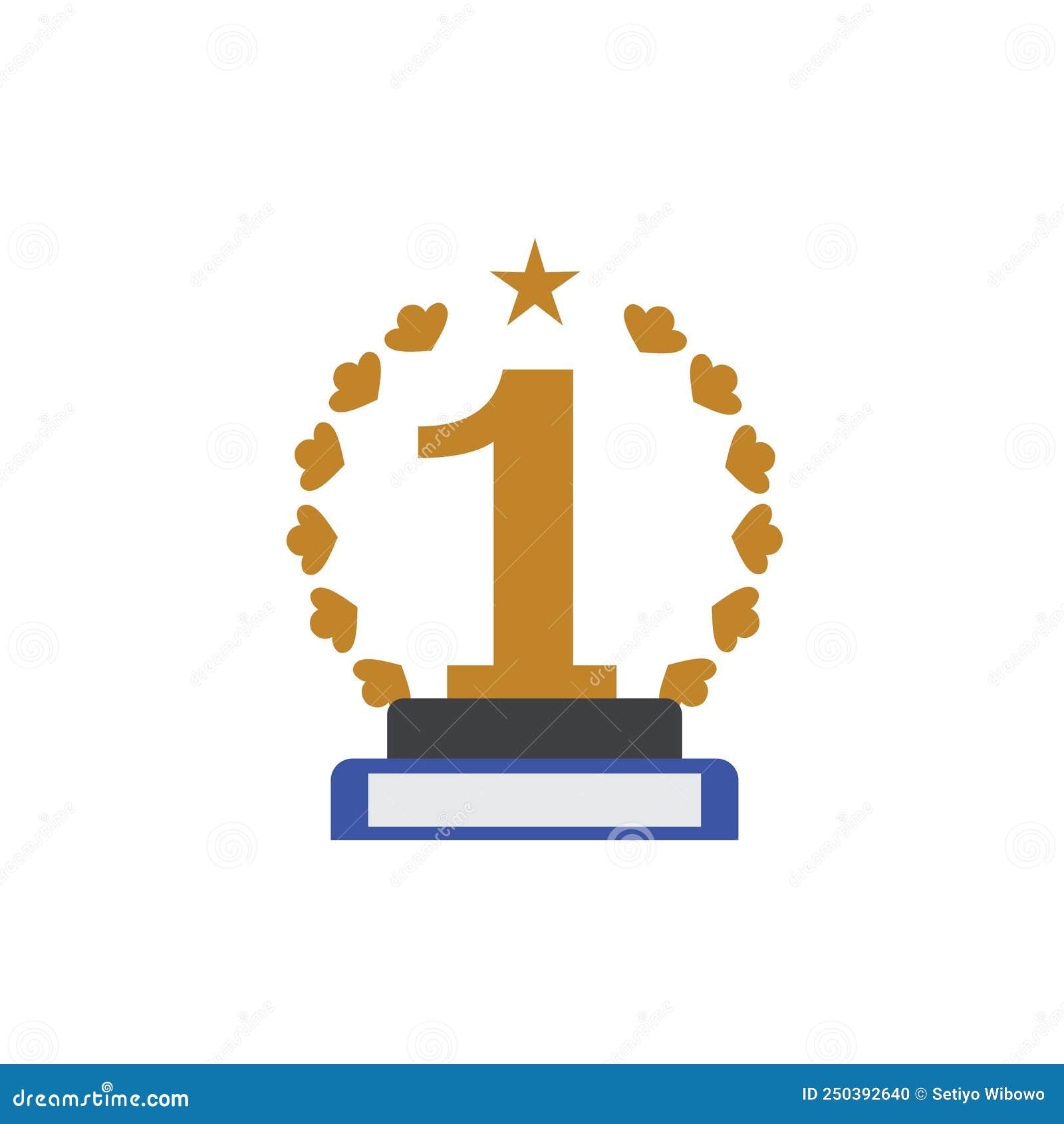 First Place Trophy Cup Vector Icon Illustration Stock Vector ...