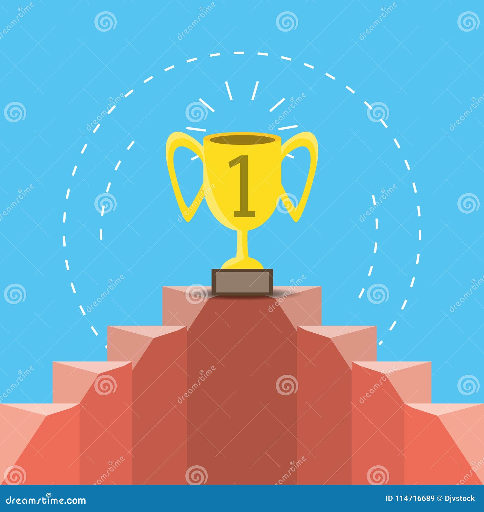 The First Place Trophy and Success Stock Vector - Illustration of ...