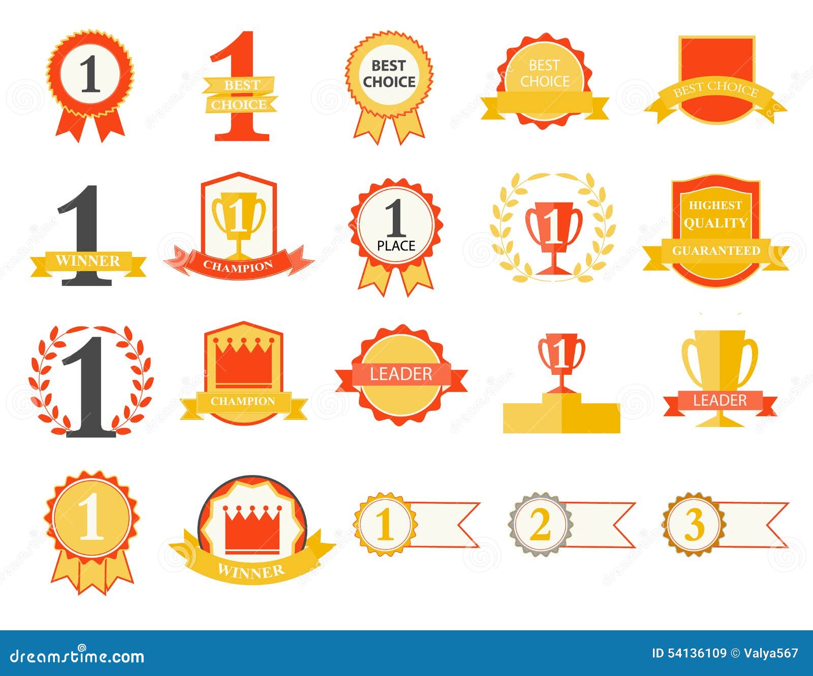 First Place Winner, Best Choice Ribbons and Badges Stock Vector ...